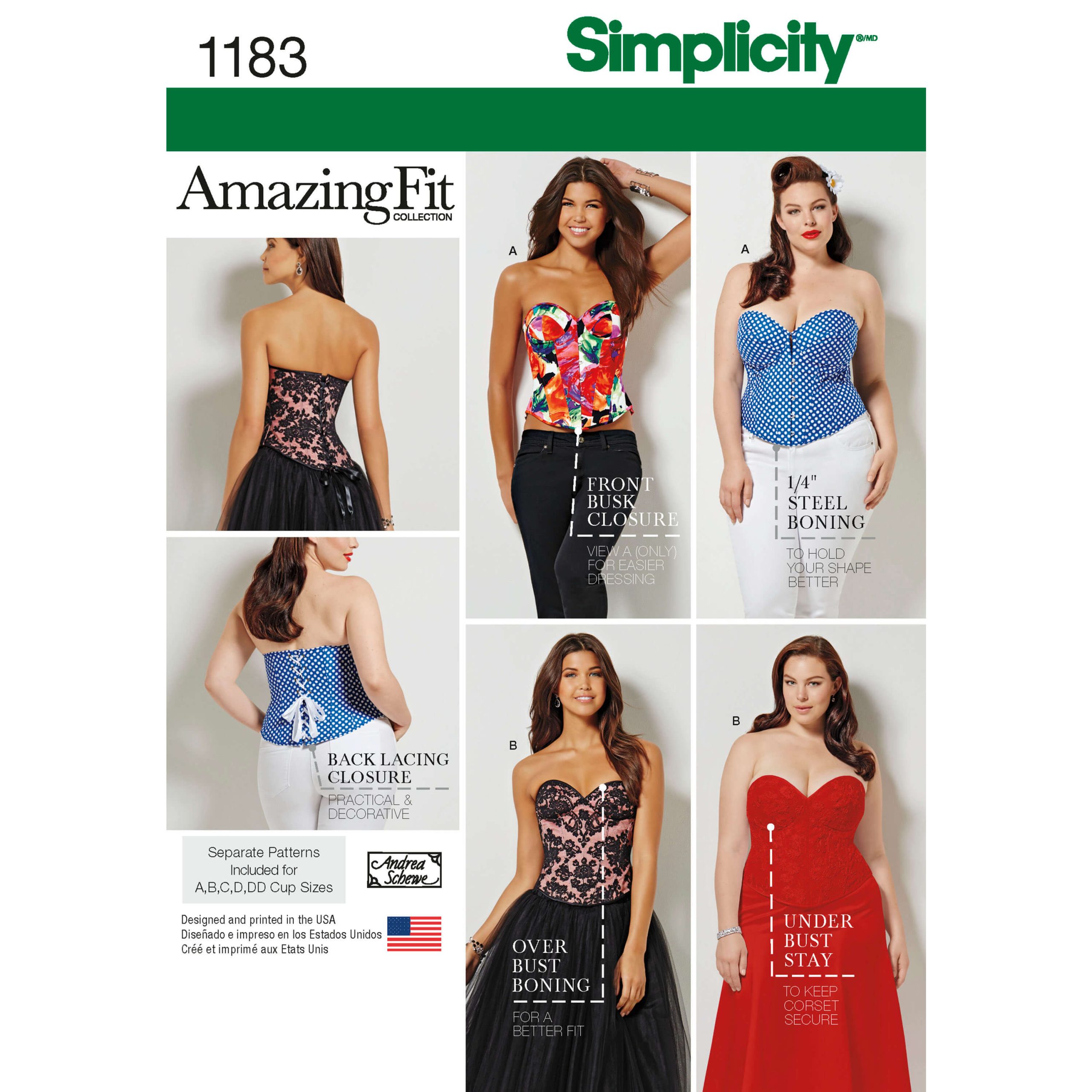 Simplicity Sewing Pattern 1183 Misses’ and Plus Size Corsets ...