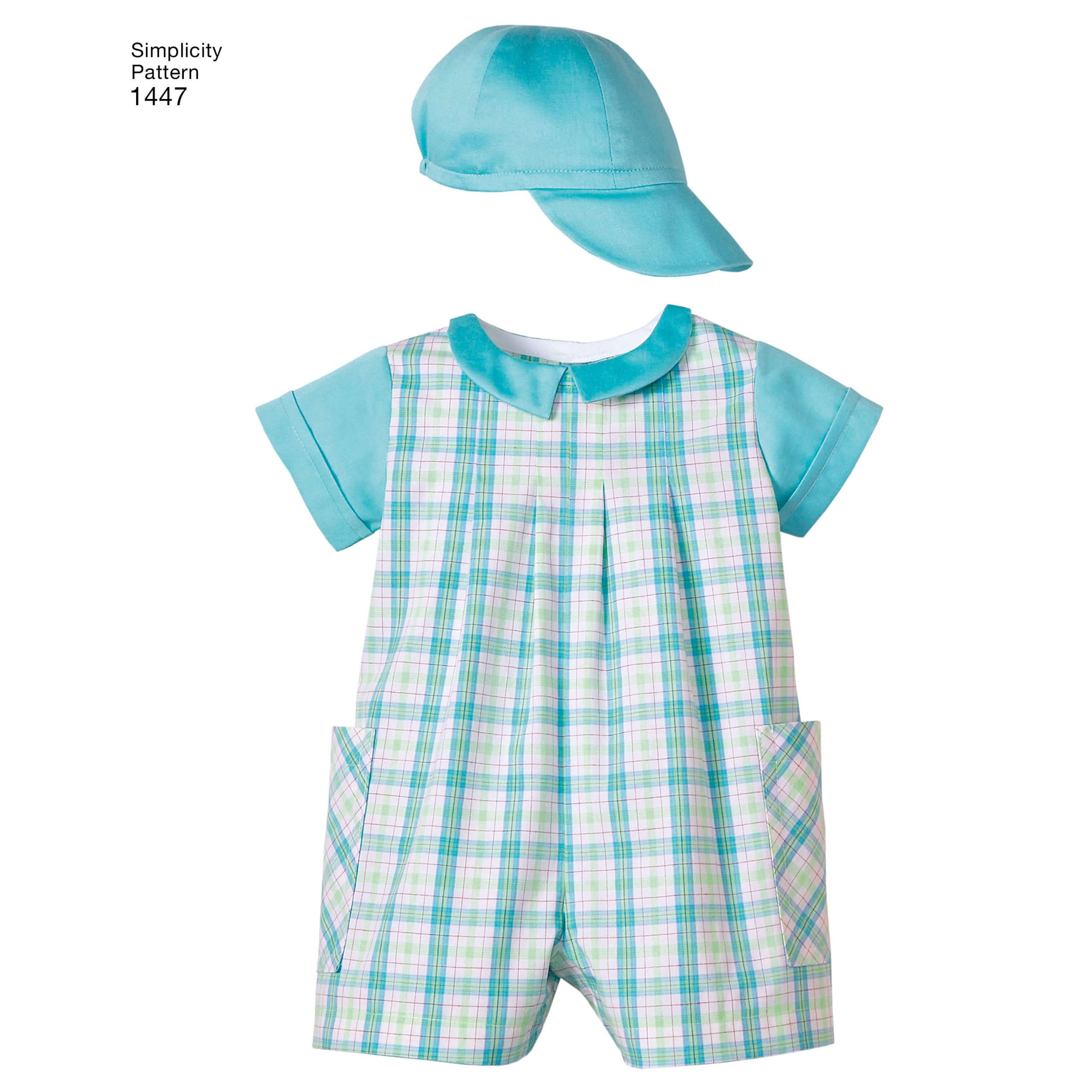 Simplicity Sewing Pattern 1447 Babies’ Romper, Dress, Top, Panties and ...