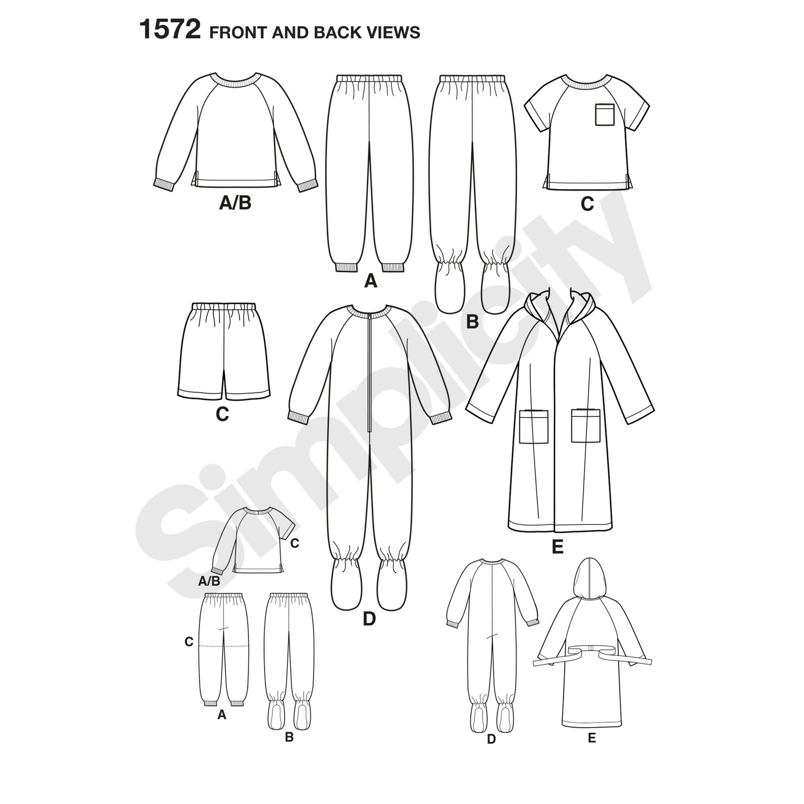 Simplicity Sewing Pattern 1572 Toddlers’ and Child’s Sleepwear and Robe ...