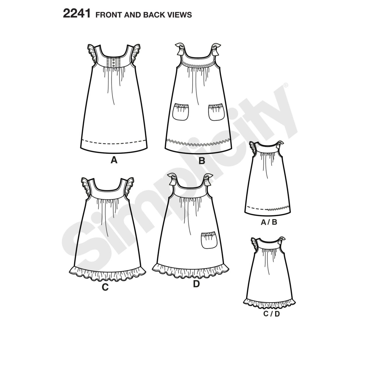 Simplicity Sewing Pattern 2241 Learn to Sew Child’s & Girl’s Dresses ...