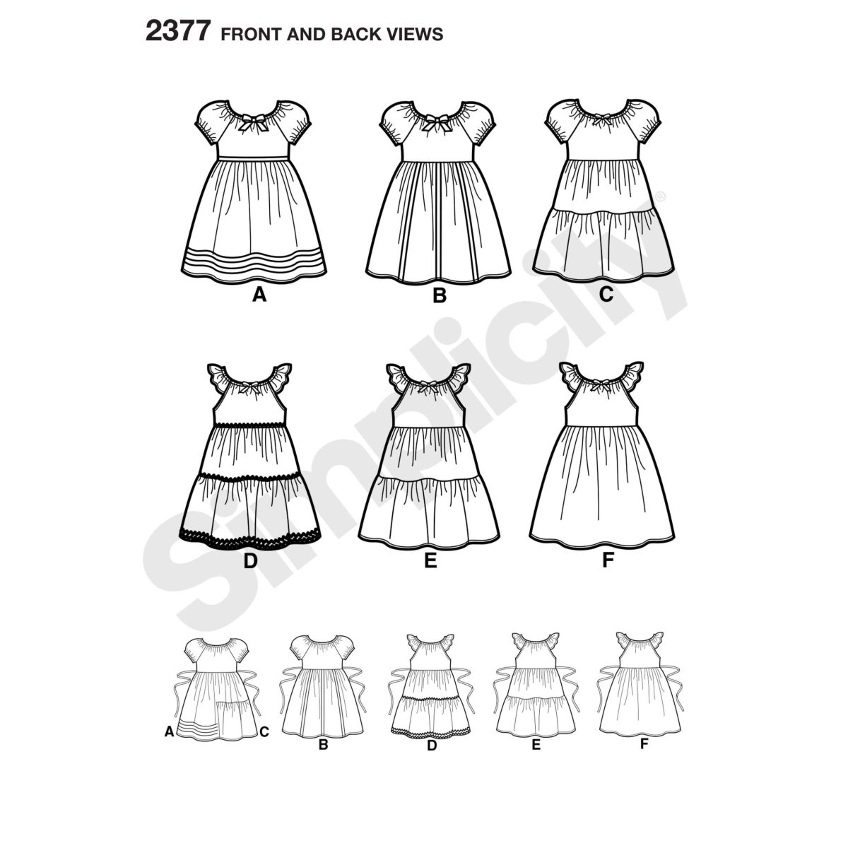 Simplicity Sewing Pattern 2377 Child’s Dresses - Sewdirect Australia