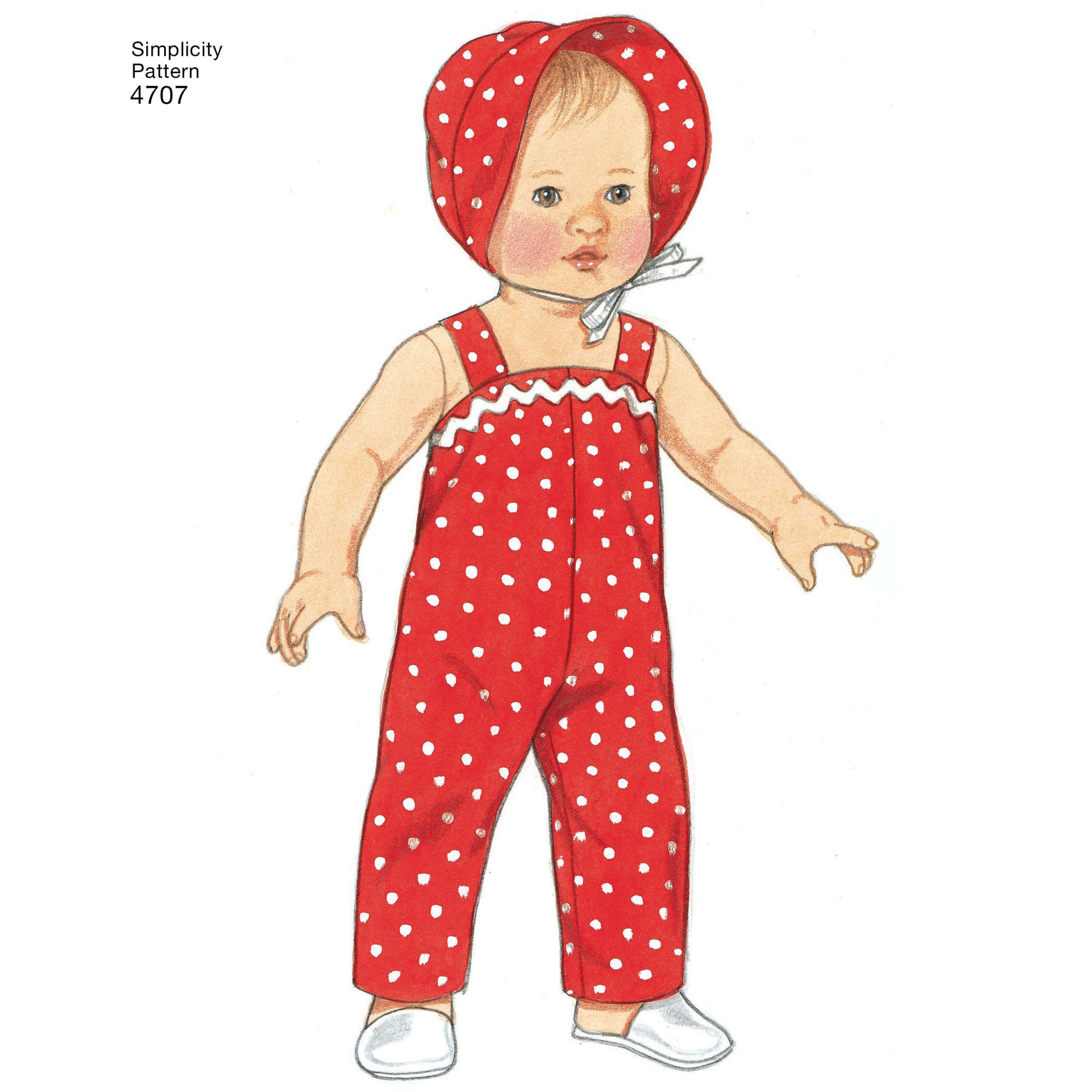 Simplicity Sewing Pattern 4707 15″ Baby Doll Clothes - Sewdirect Australia