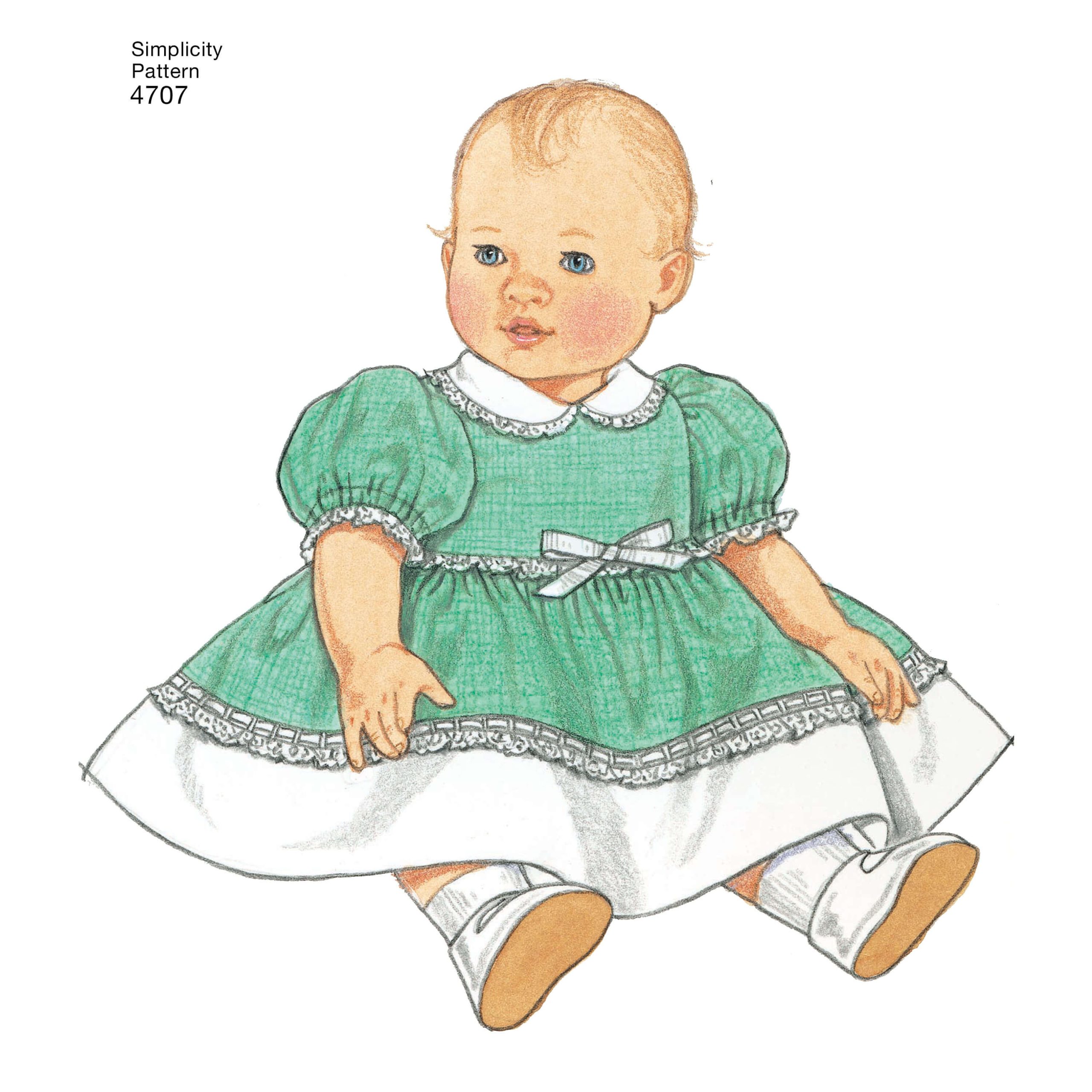 Simplicity Sewing Pattern 4707 15″ Baby Doll Clothes - Sewdirect Australia