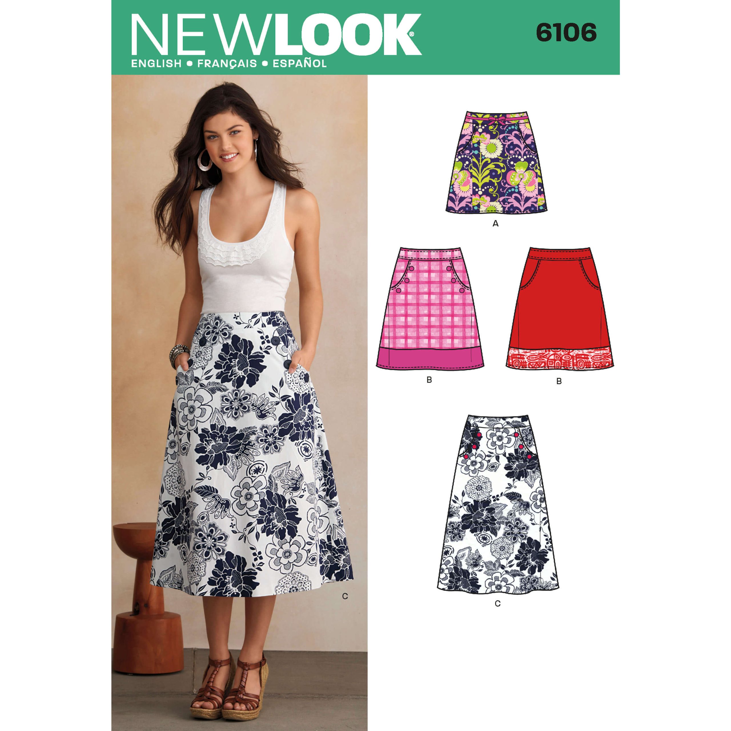 New Look Sewing Pattern N6106 Misses’ Skirts - Sewdirect Australia