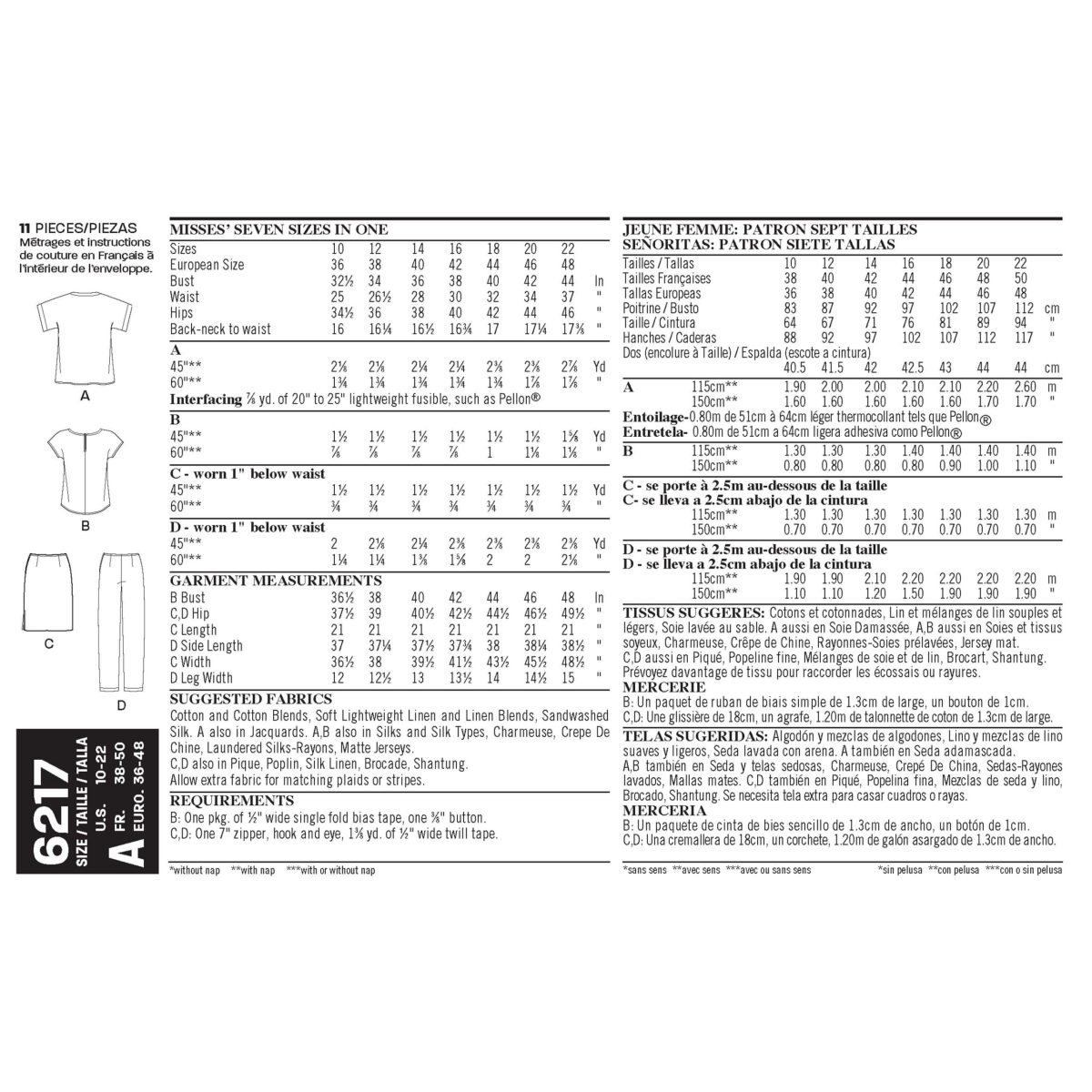 New Look Sewing Pattern N6217 Misses’ Coordinates - Sewdirect Australia