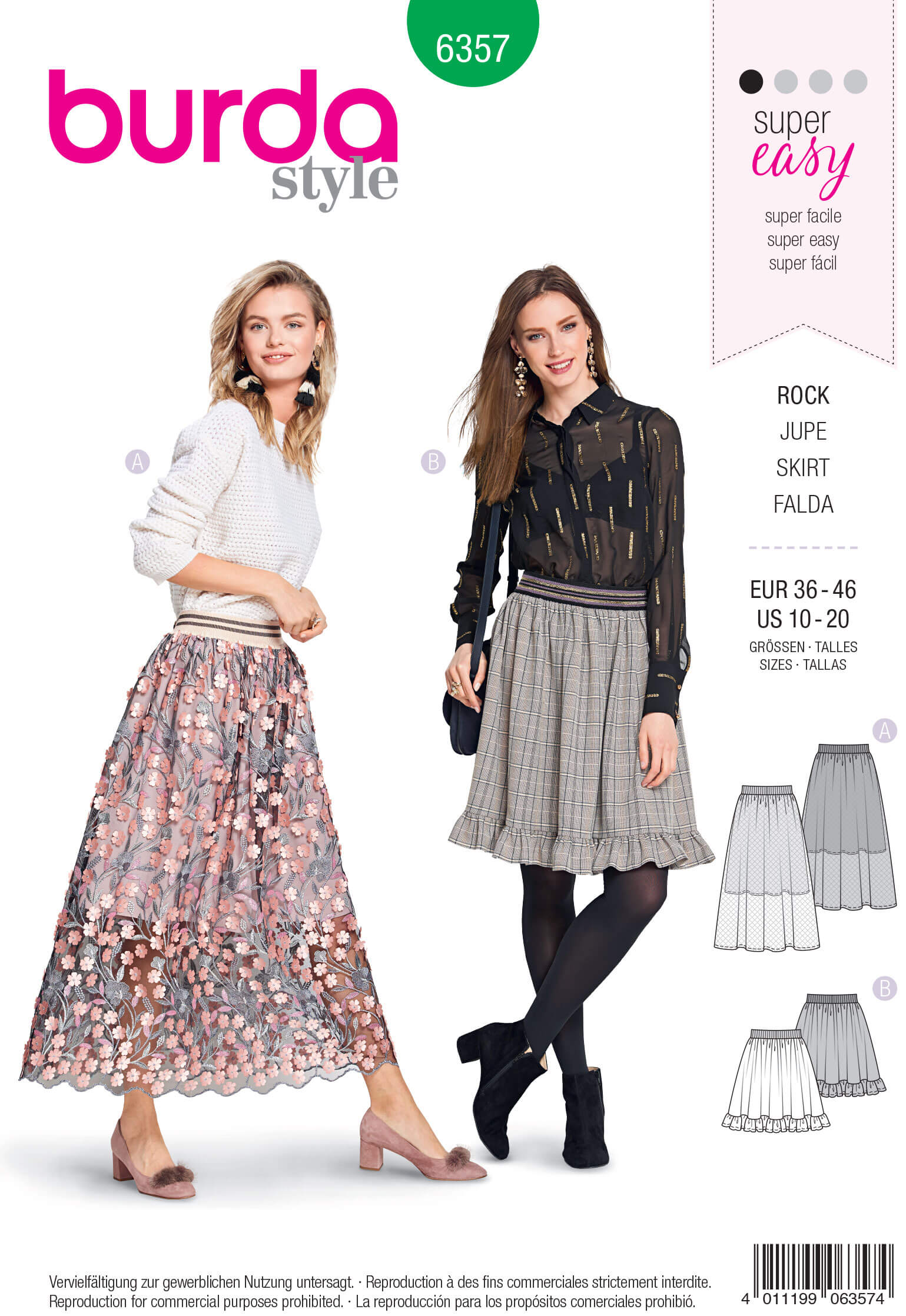 Burda Style Pattern B6357 Women’s Skirt - Sewdirect Australia