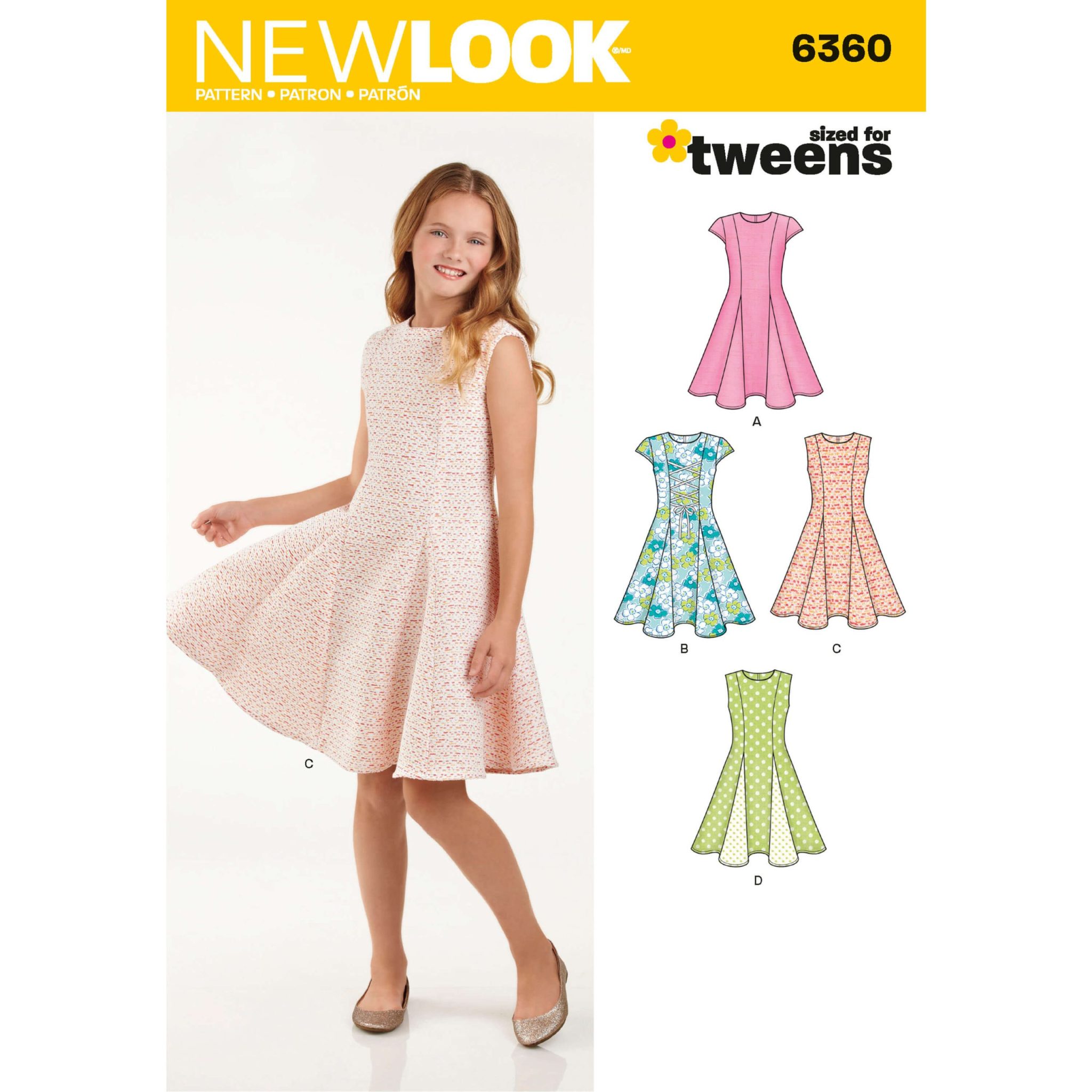 New Look Sewing Pattern N6360 Girls’ Sized for Tweens Dress - Sewdirect ...