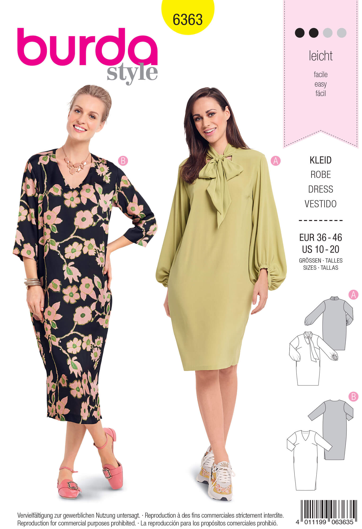 Burda Style Pattern B6363 Women’s Dress - Sewdirect Australia