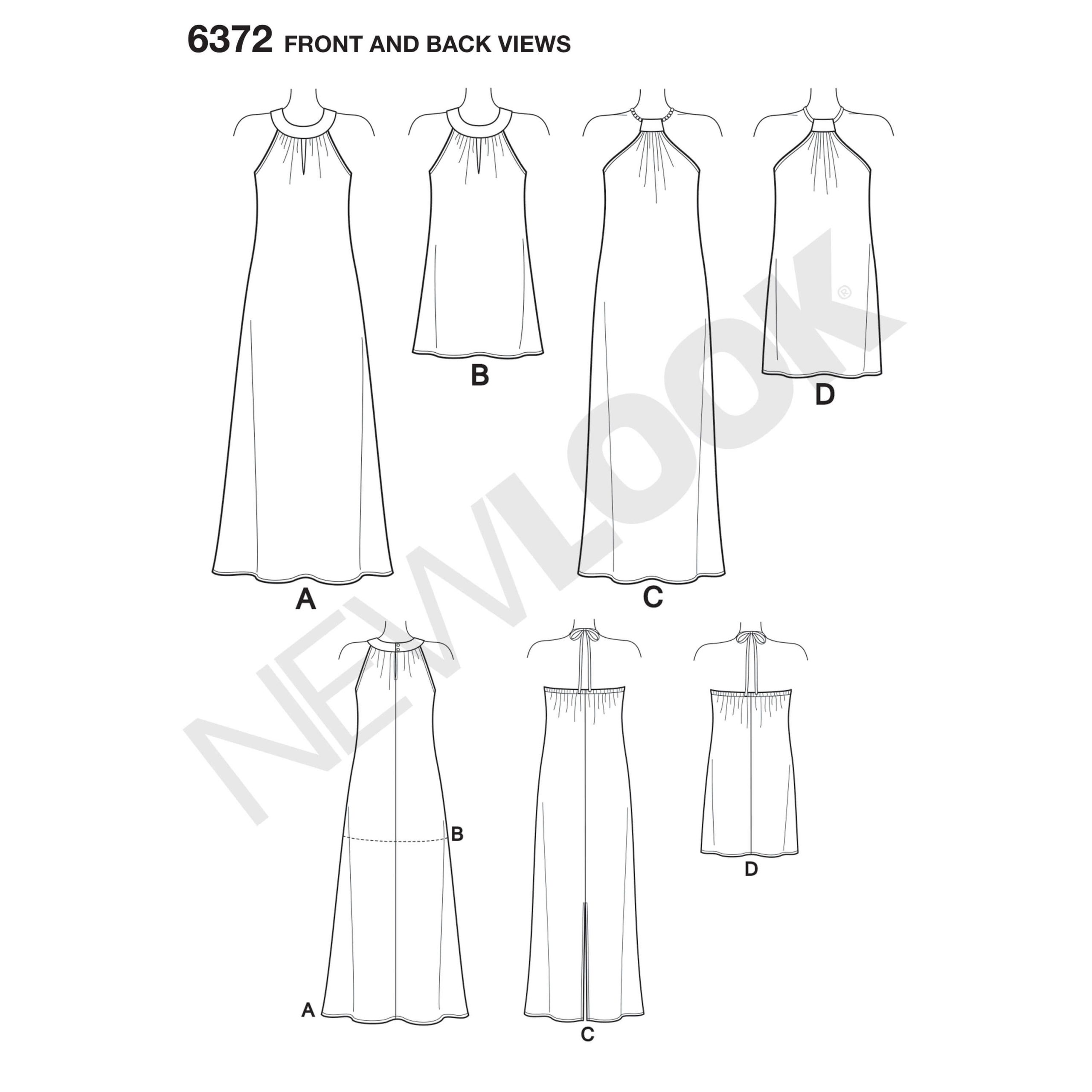 New Look Sewing Pattern N6372 Misses’ Dresses Each in Two Lengths ...