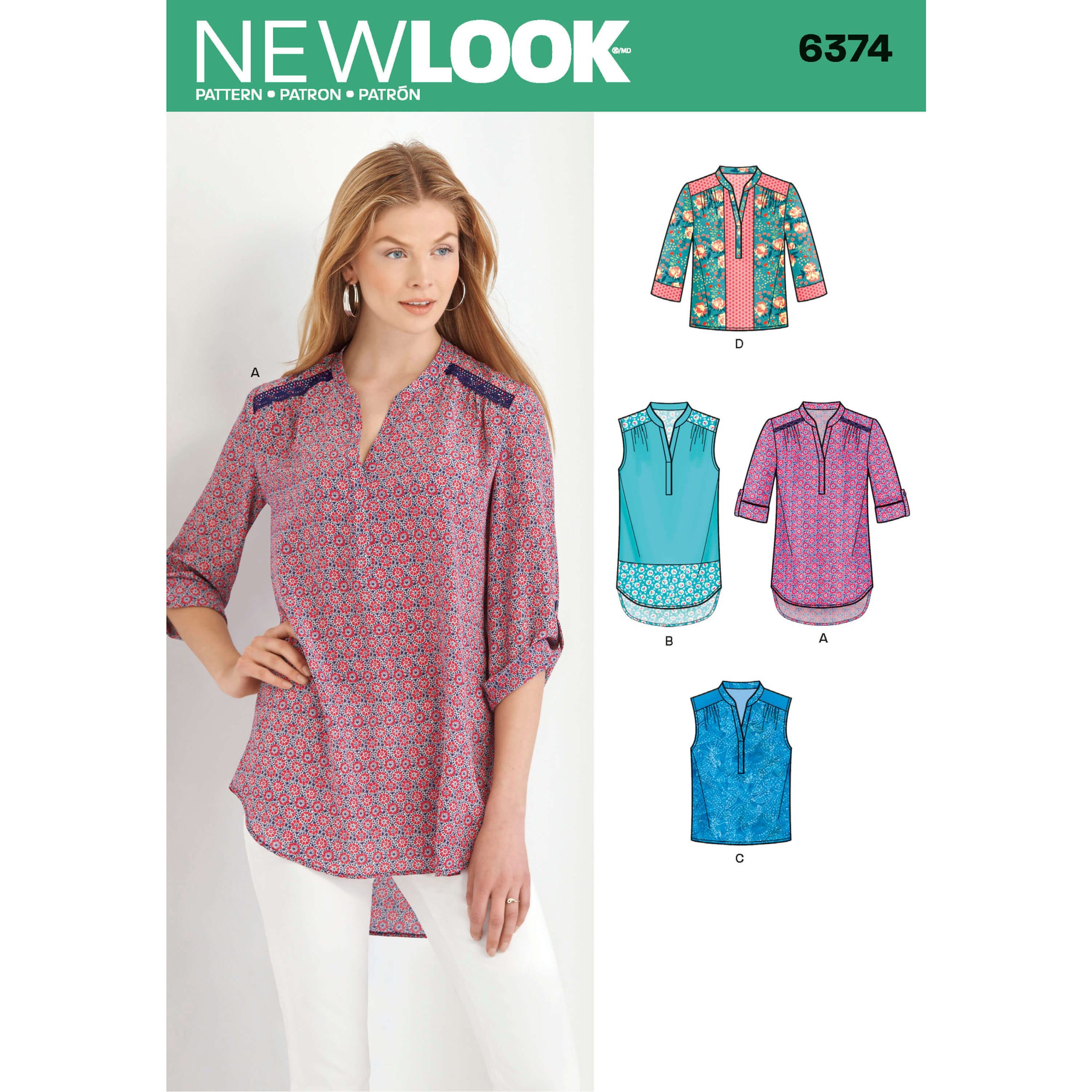 New Look Sewing Pattern N6374 Misses’ Shirts with Sleeve and Length ...
