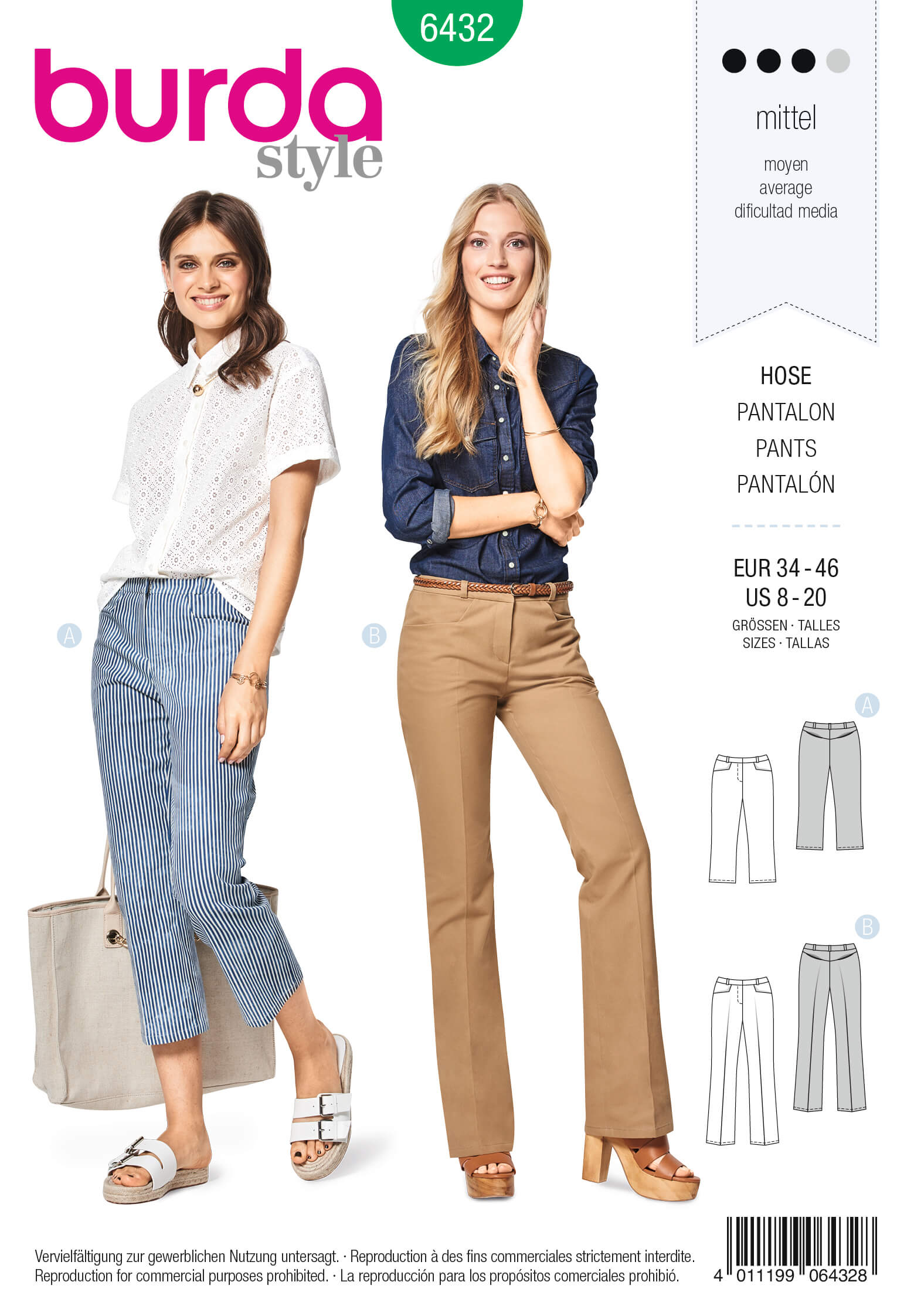 Burda Style Pattern B6432 Women’s Dress Trousers - Sewdirect Australia