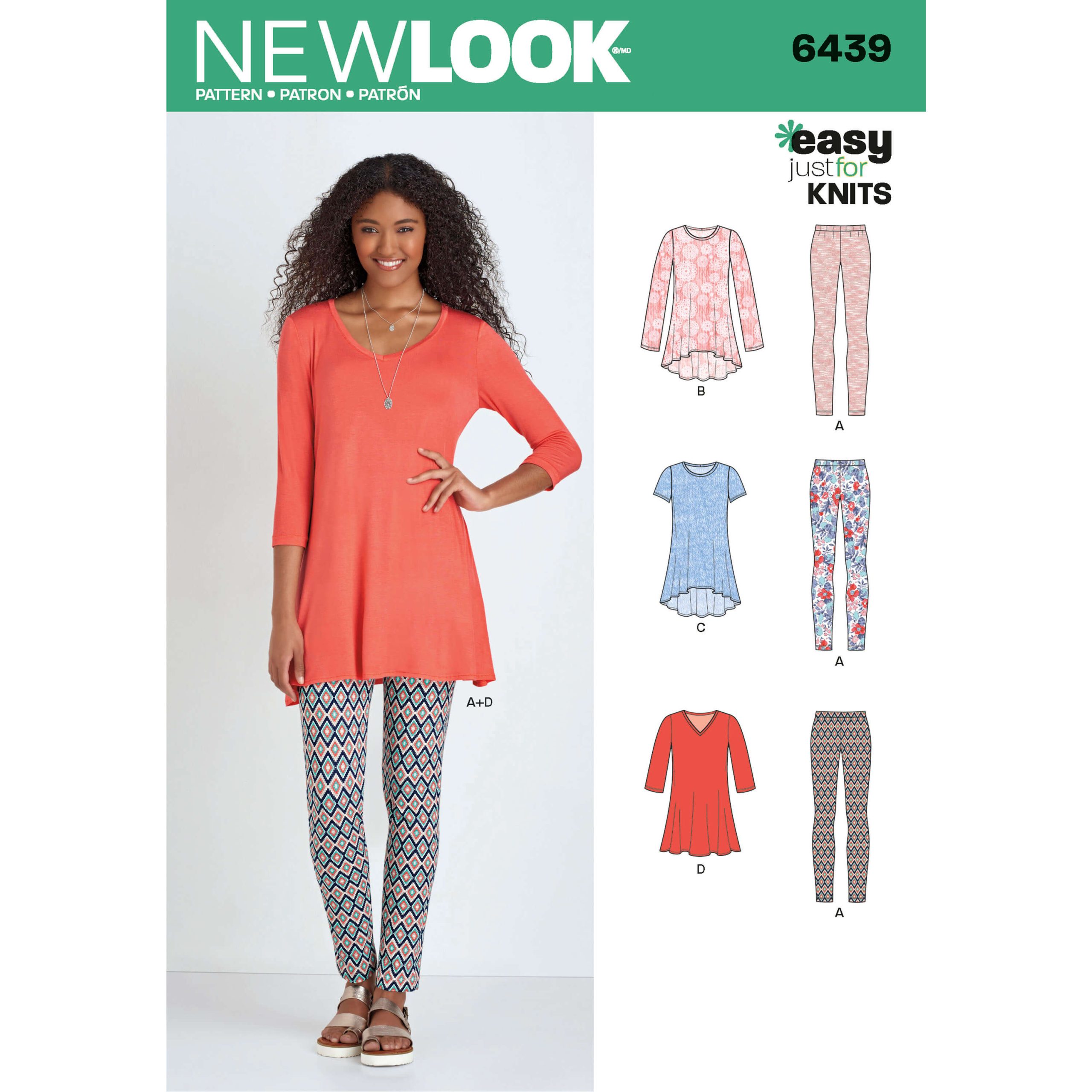 New Look Sewing Pattern N6439 Misses’ Knit Tunics with Leggings ...