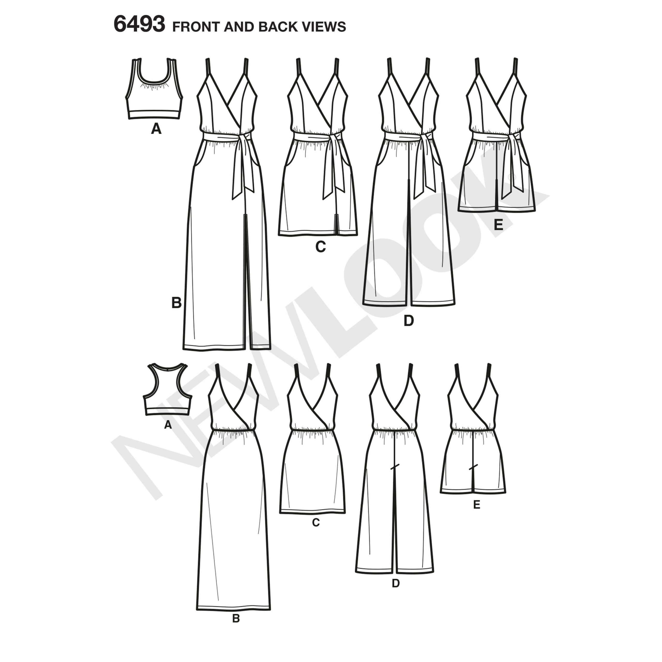 New Look Pattern 6493 Misses’ Jumpsuit and Dress in Two Lengths with ...
