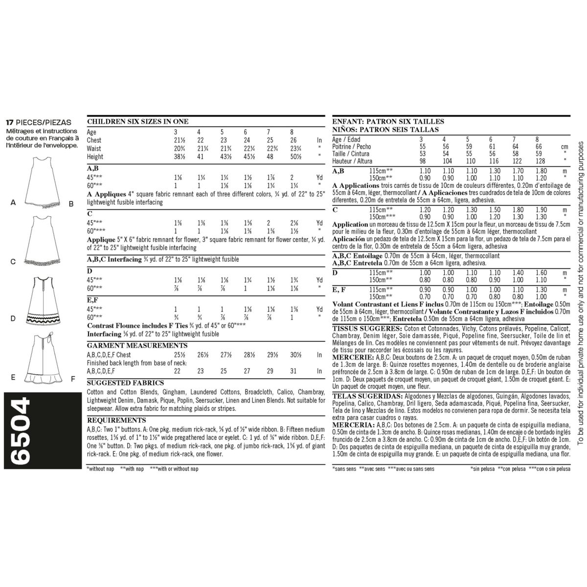 New Look Sewing Pattern N6504 Child’s Dresses - Sewdirect Australia