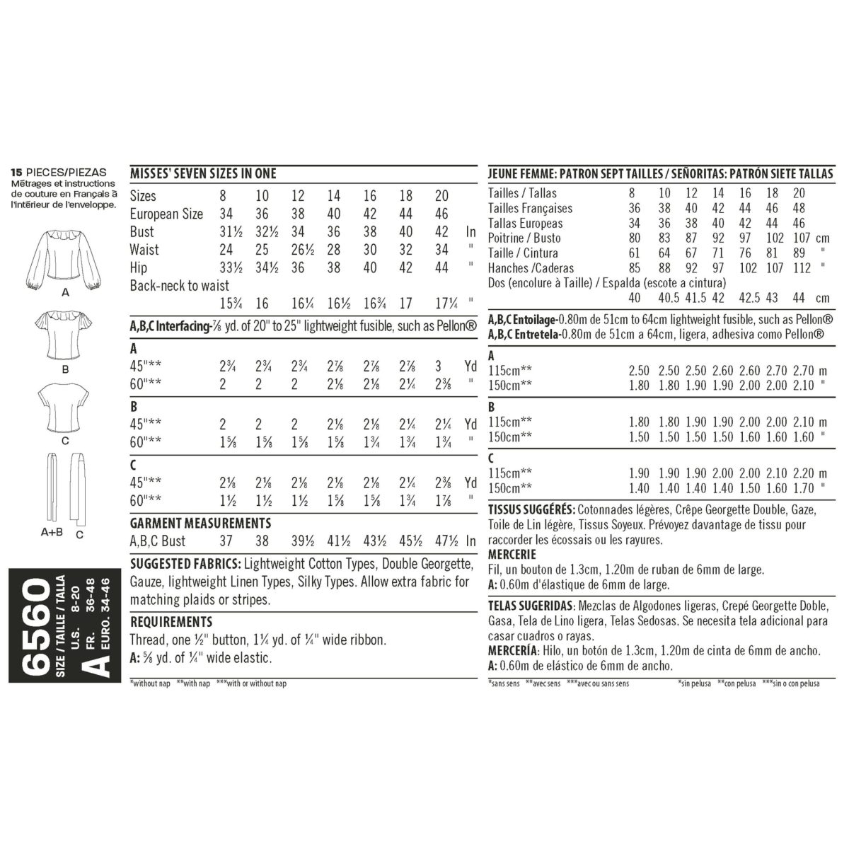 New Look Pattern 6560 Misses’ Wrap Tops - Sewdirect Australia