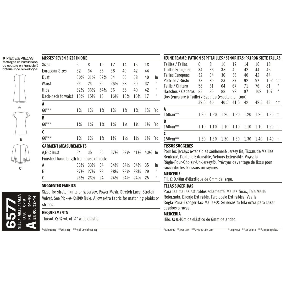 New Look Pattern 6577 Misses’ Knit Tops - Sewdirect Australia
