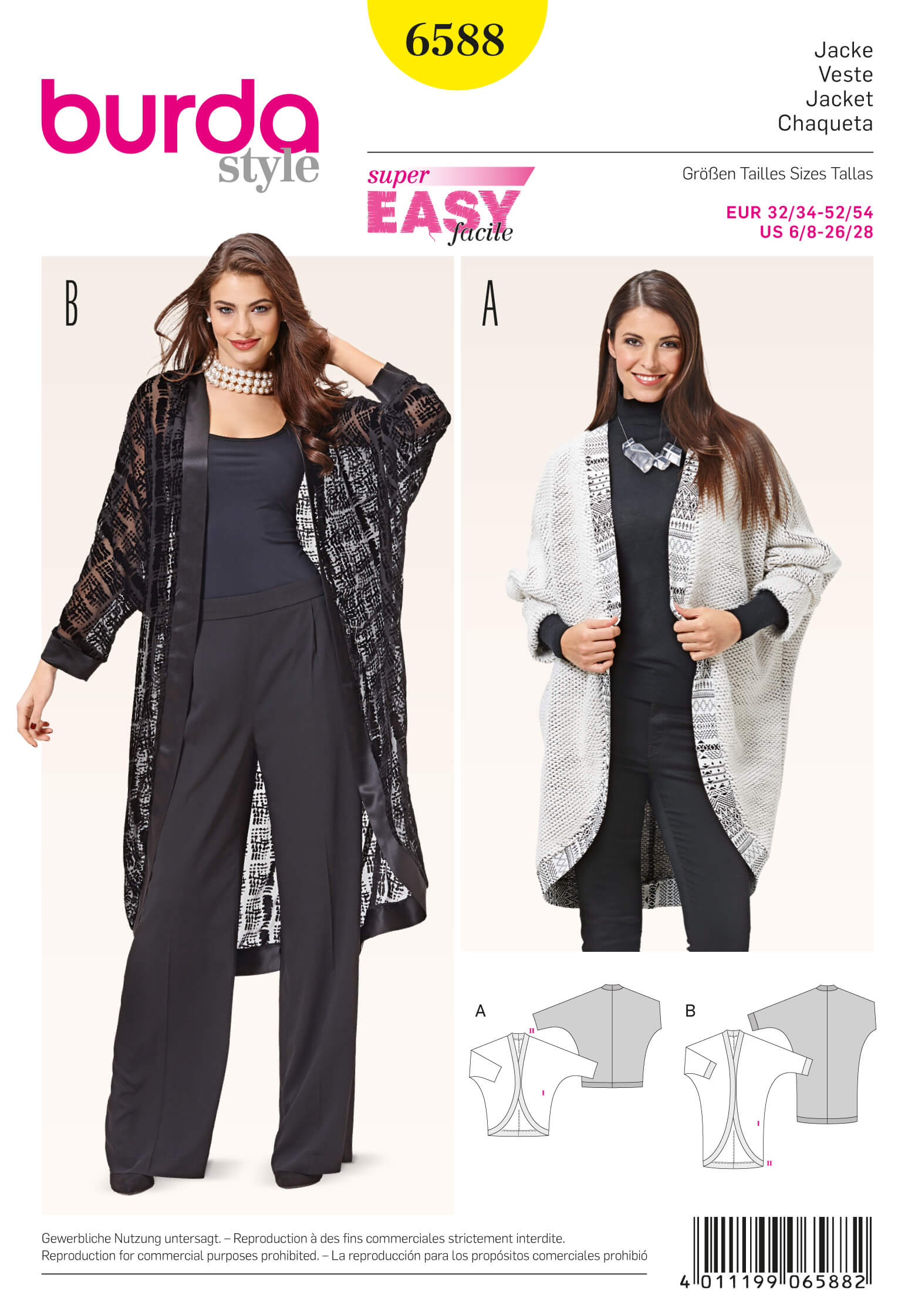 Burda Style pattern B6588 Jacket - Sewdirect Australia