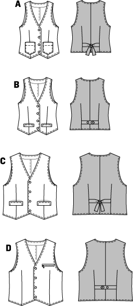 Burda B7810 Vest Sewing Pattern - Sewdirect Australia