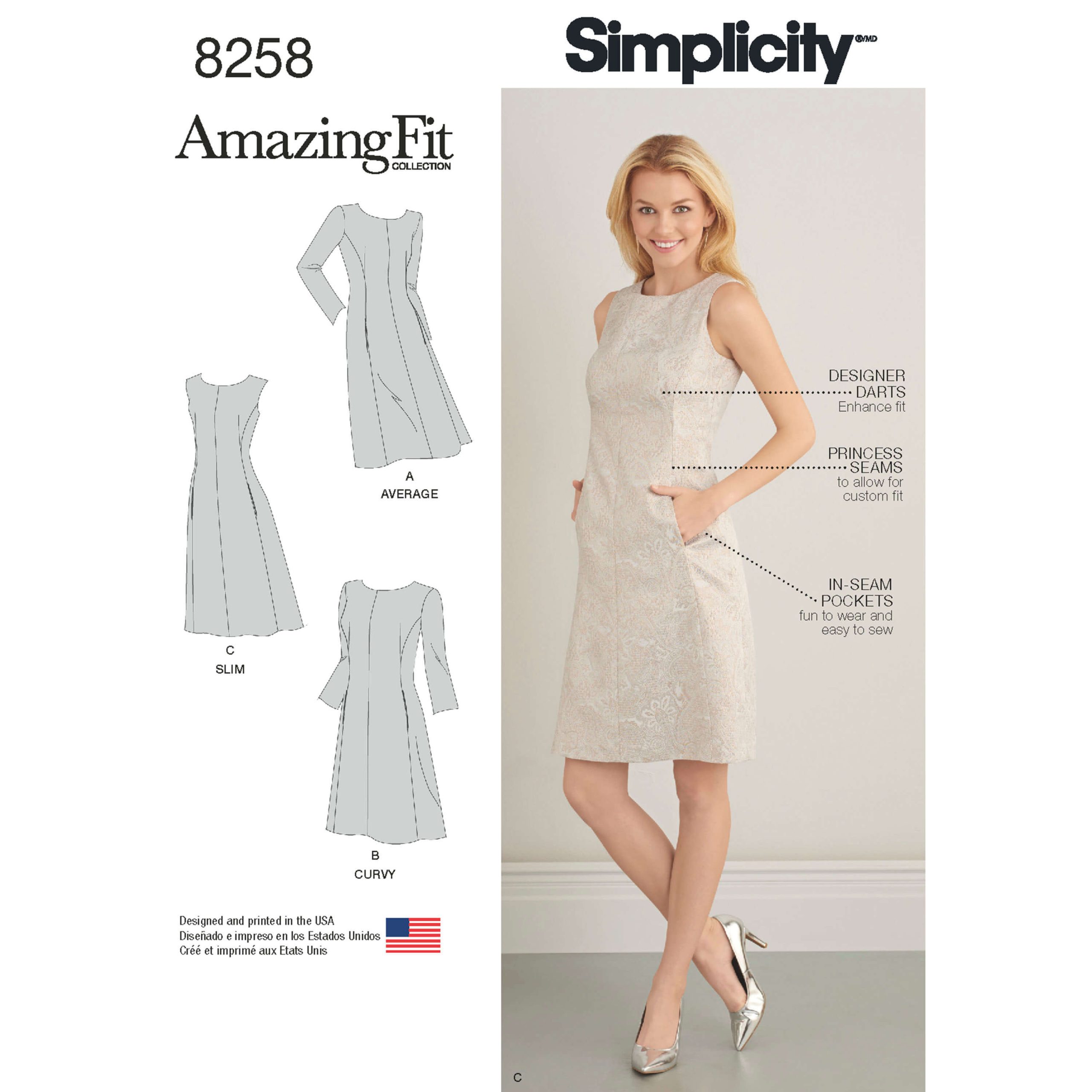 Simplicity Pattern 8258 Misses’ and Plus Size Amazing Fit Dress ...