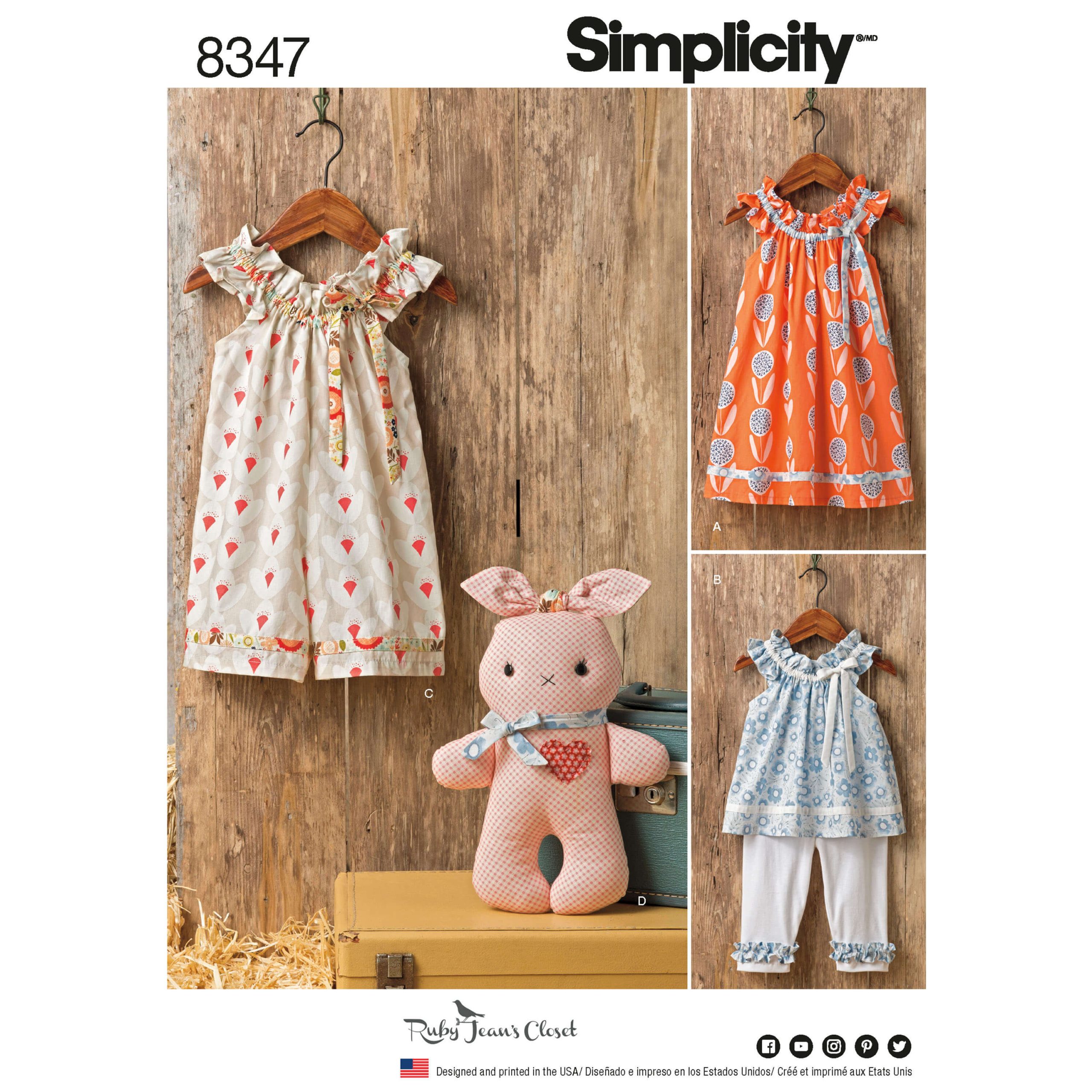 Simplicity Pattern 8347 Toddlers’ dress, top and knit capris, and ...