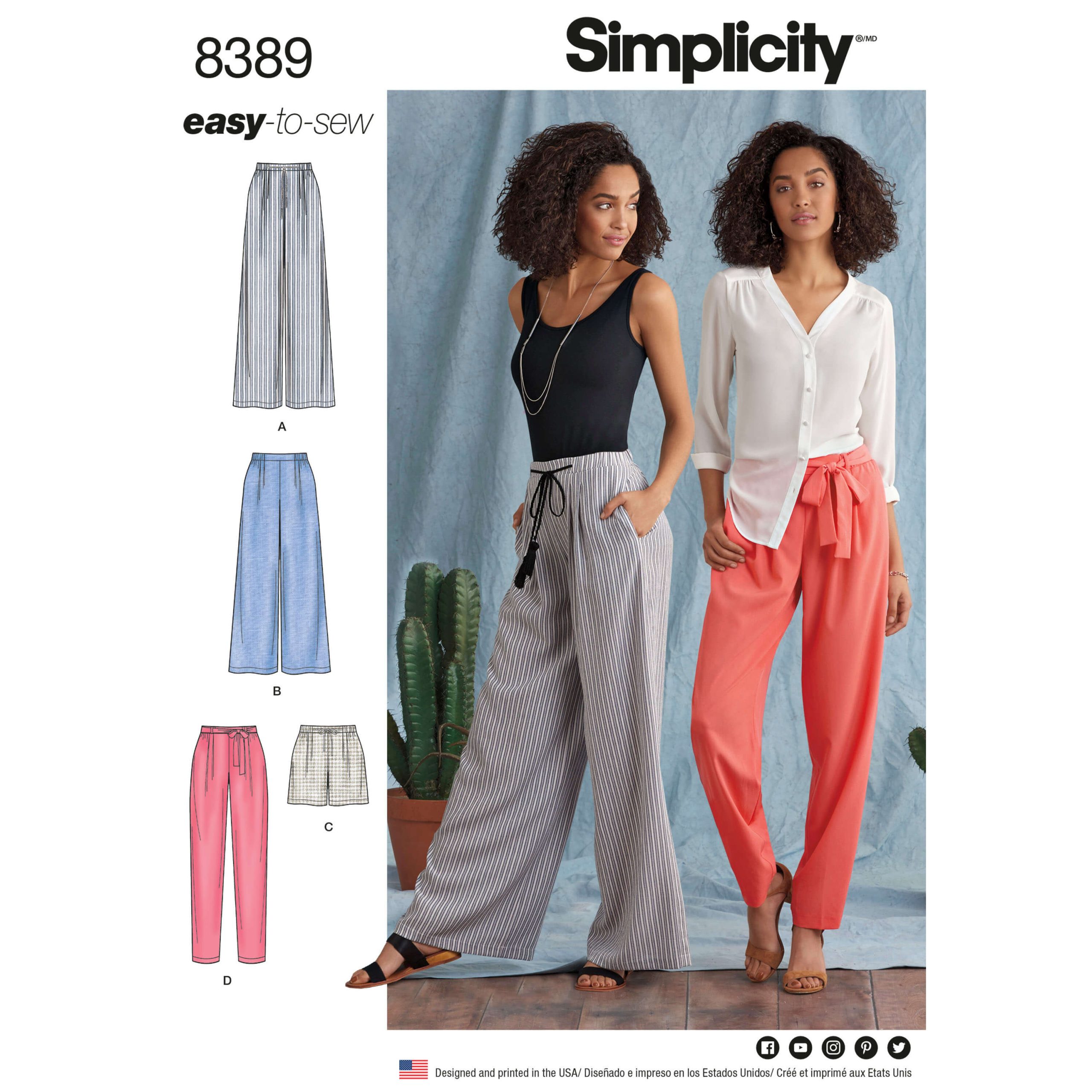 Simplicity Pattern 8389 Misses’ Trousers with Length and Width ...