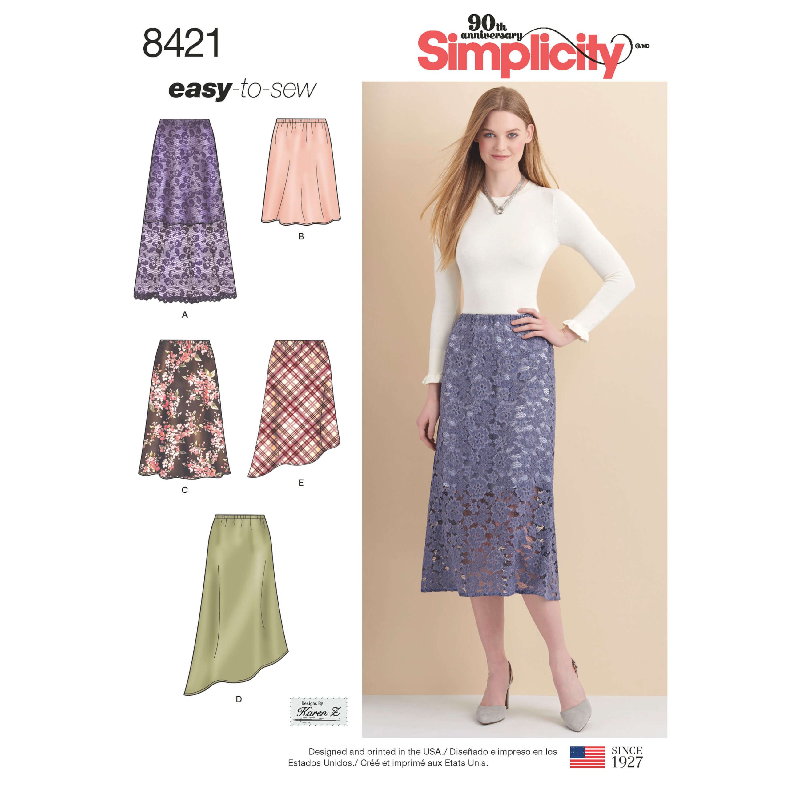 Pattern 8421 Misses’ Skirts in Three lengths with Hem Variations ...