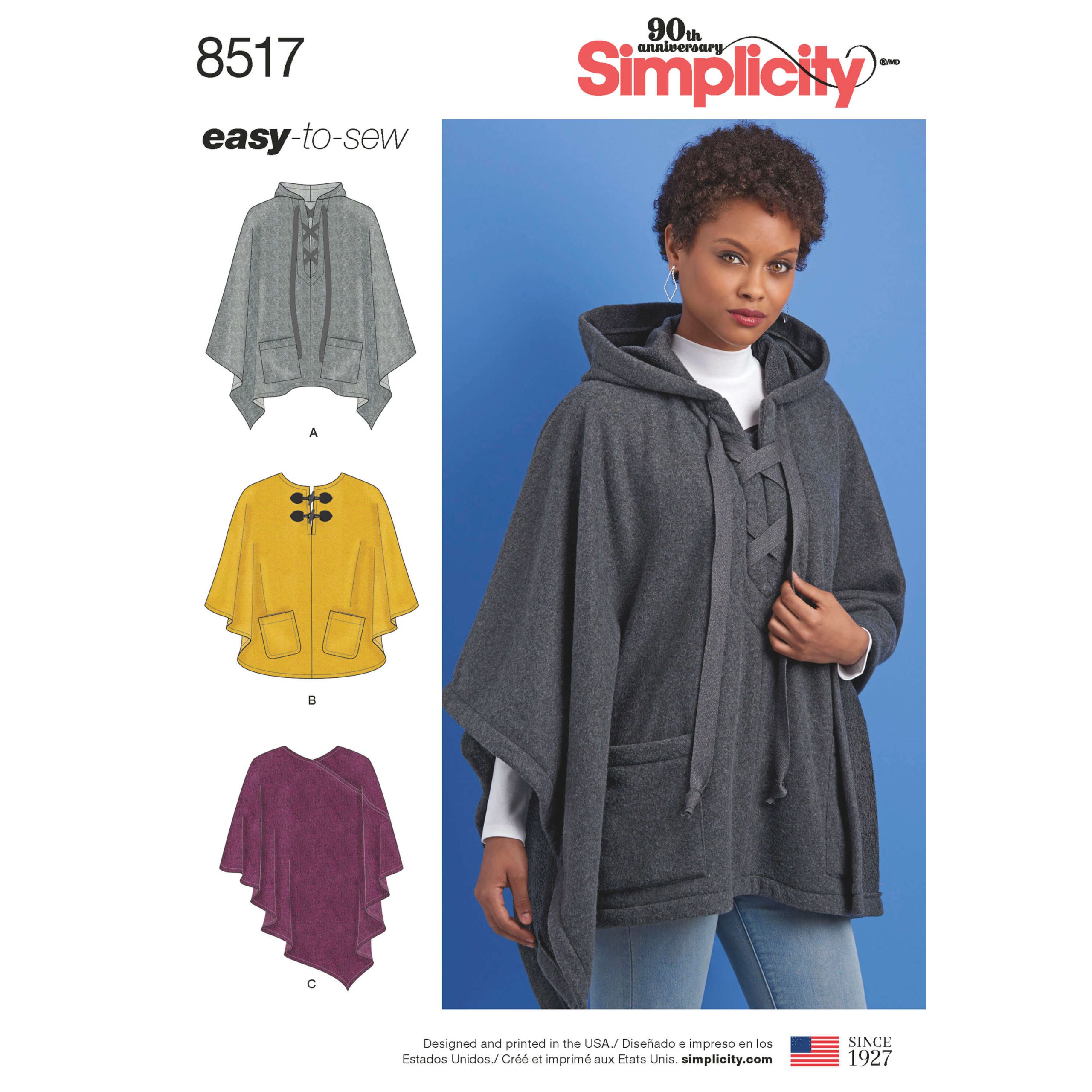 Simplicity Pattern 8517 Misses’ Set of Ponchos - Sewdirect Australia