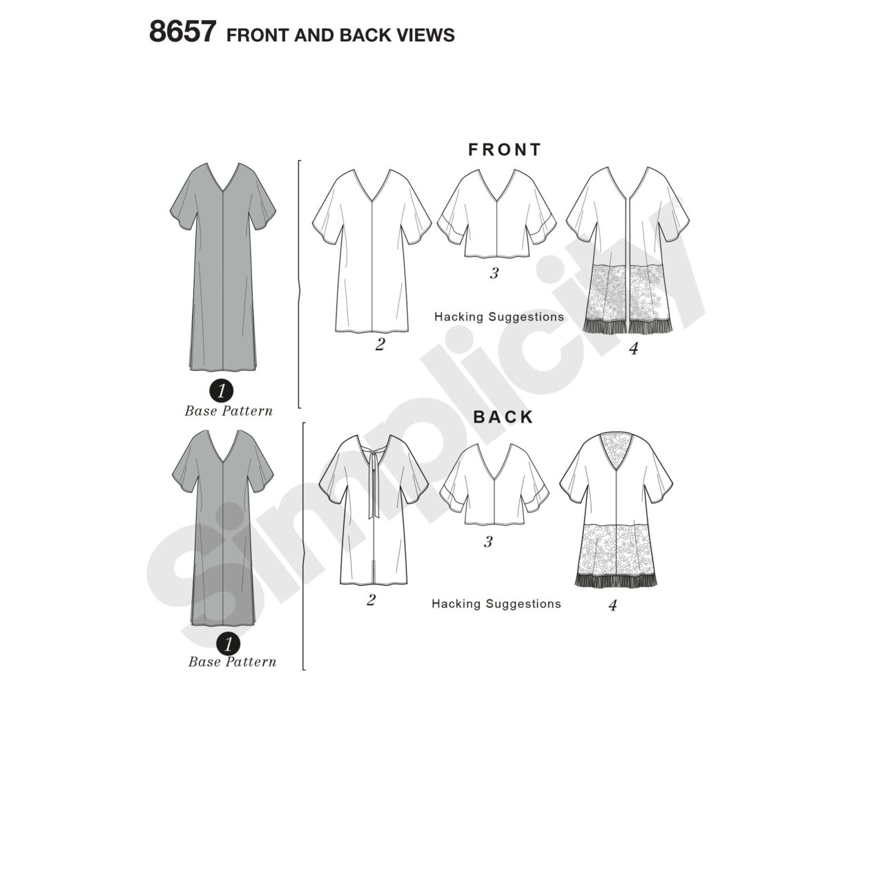 Simplicity Sewing Pattern 8657 Misses’ Caftan with Options for Design ...