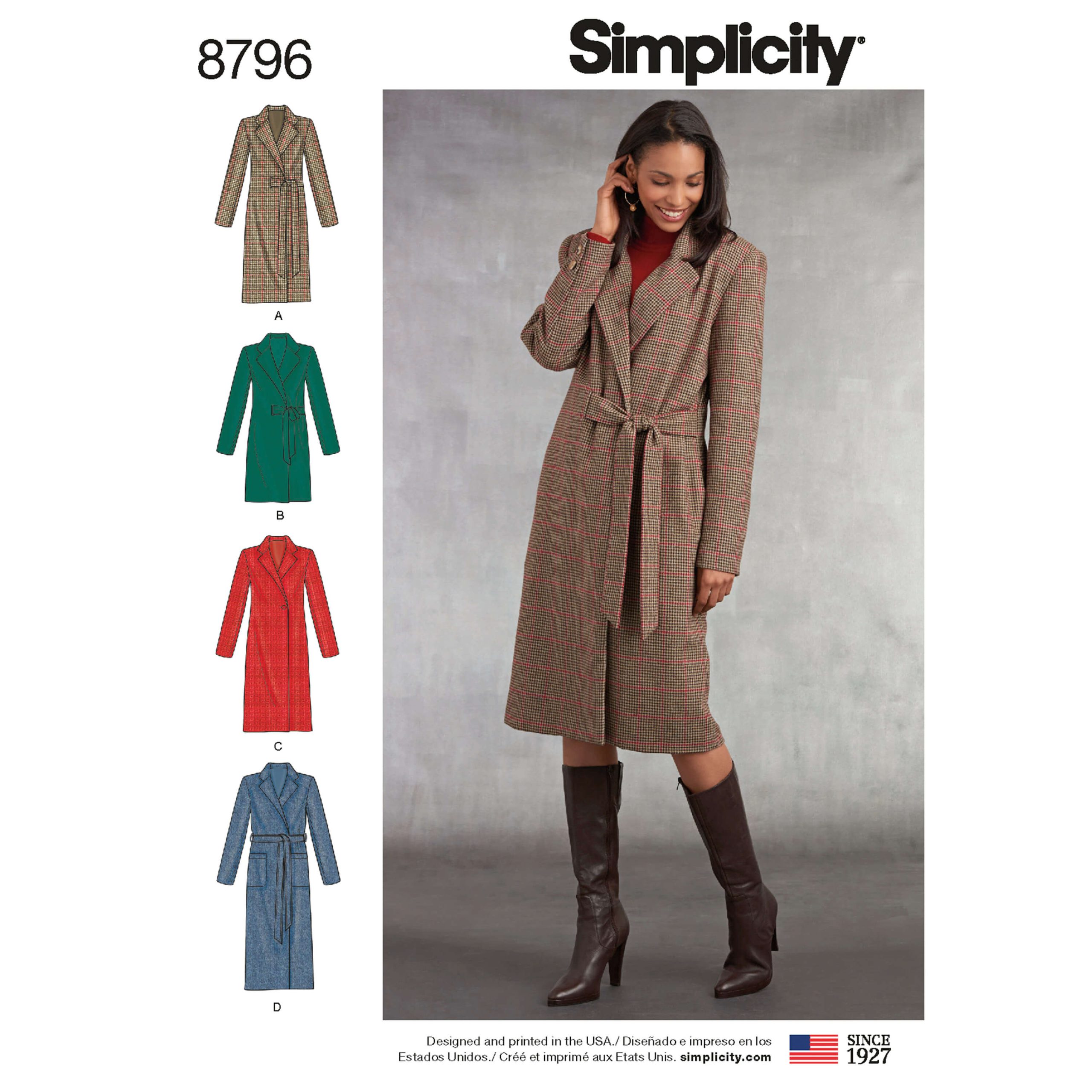 Simplicity Sewing Pattern 8796 Misses/ Petite Lined Coat - Sewdirect ...