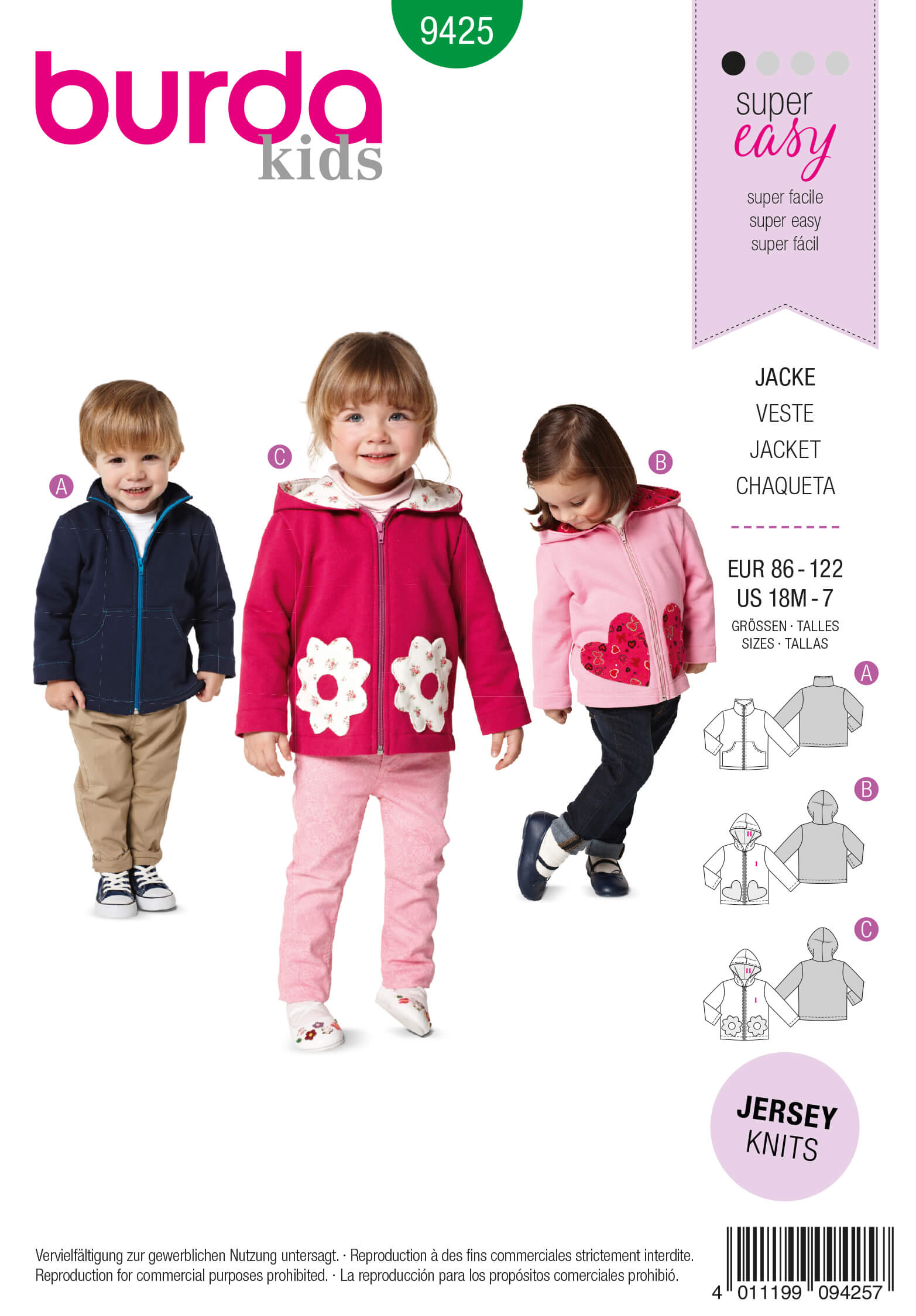 Burda Style B9425 Toddlers Sewing Pattern - Sewdirect Australia
