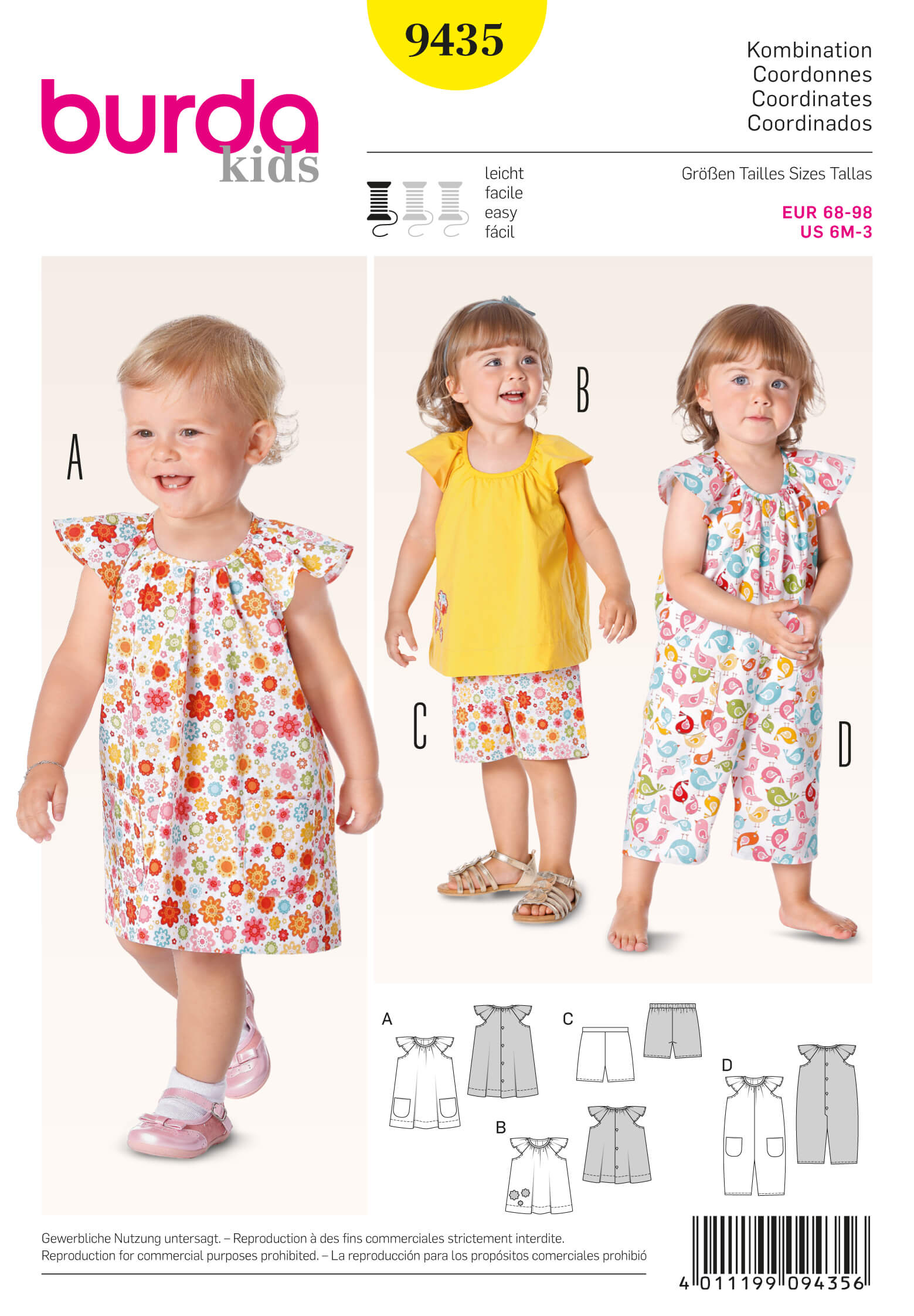 Burda B9435 Burda Style Baby Sewing Pattern - Sewdirect Australia
