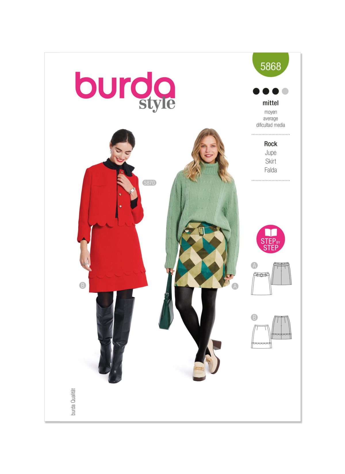 Burda Style Pattern B5868 Misses’ Skirt - Sewdirect Australia