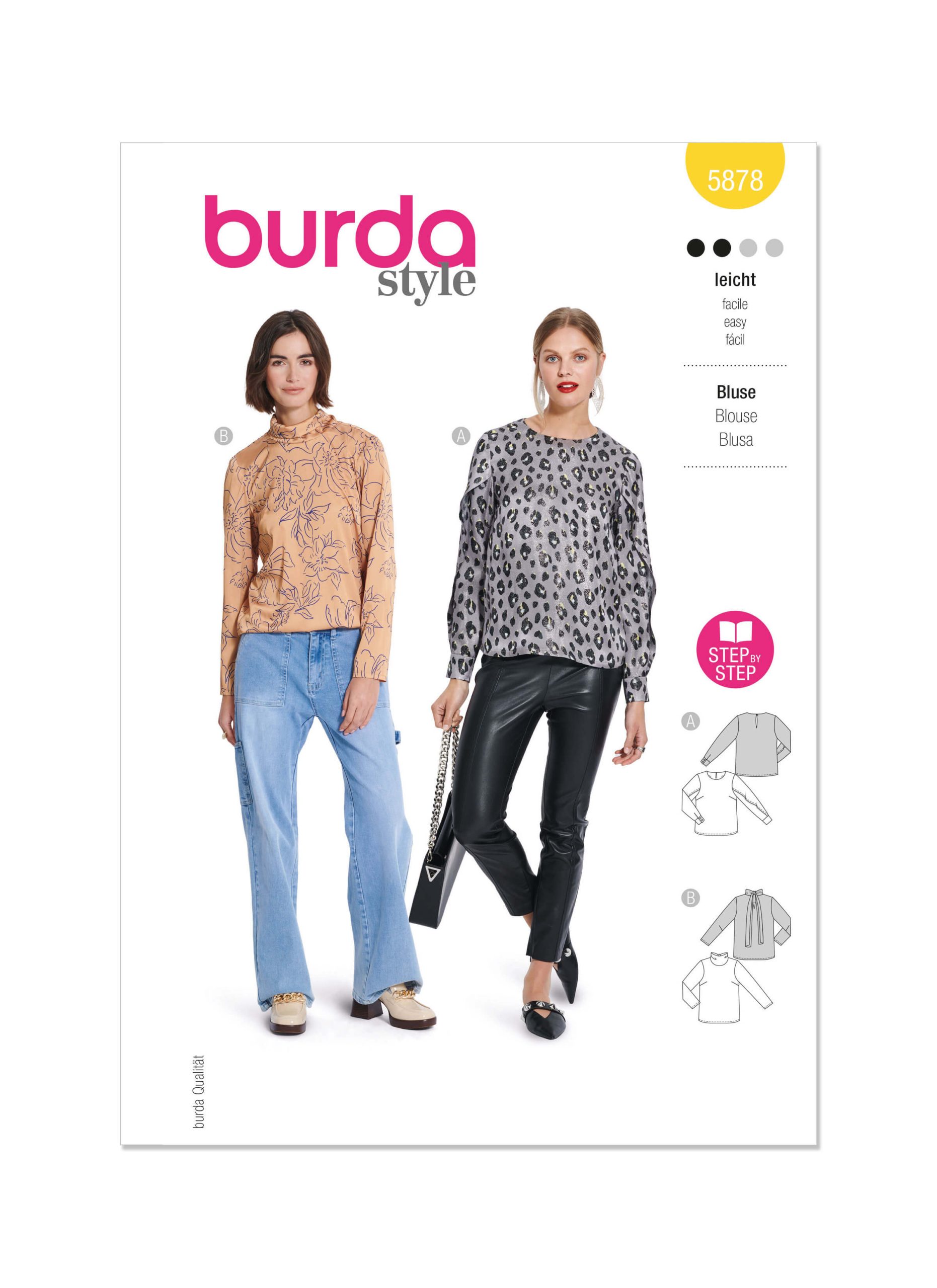 Burda Style Sewing Pattern B5878 Misses’ Blouse - Sewdirect Australia
