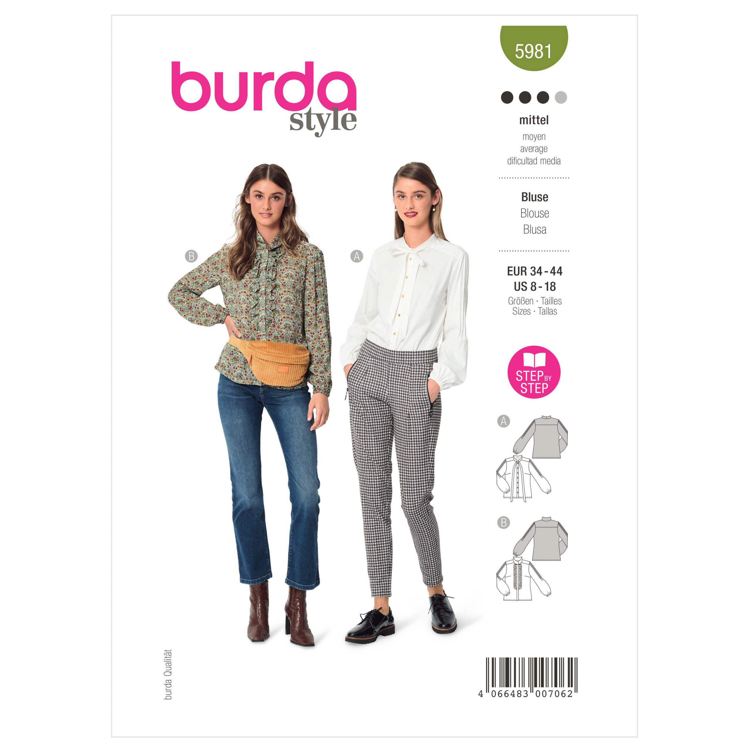 Burda Style Pattern B5981 Misses’ Blouse - Sewdirect Australia