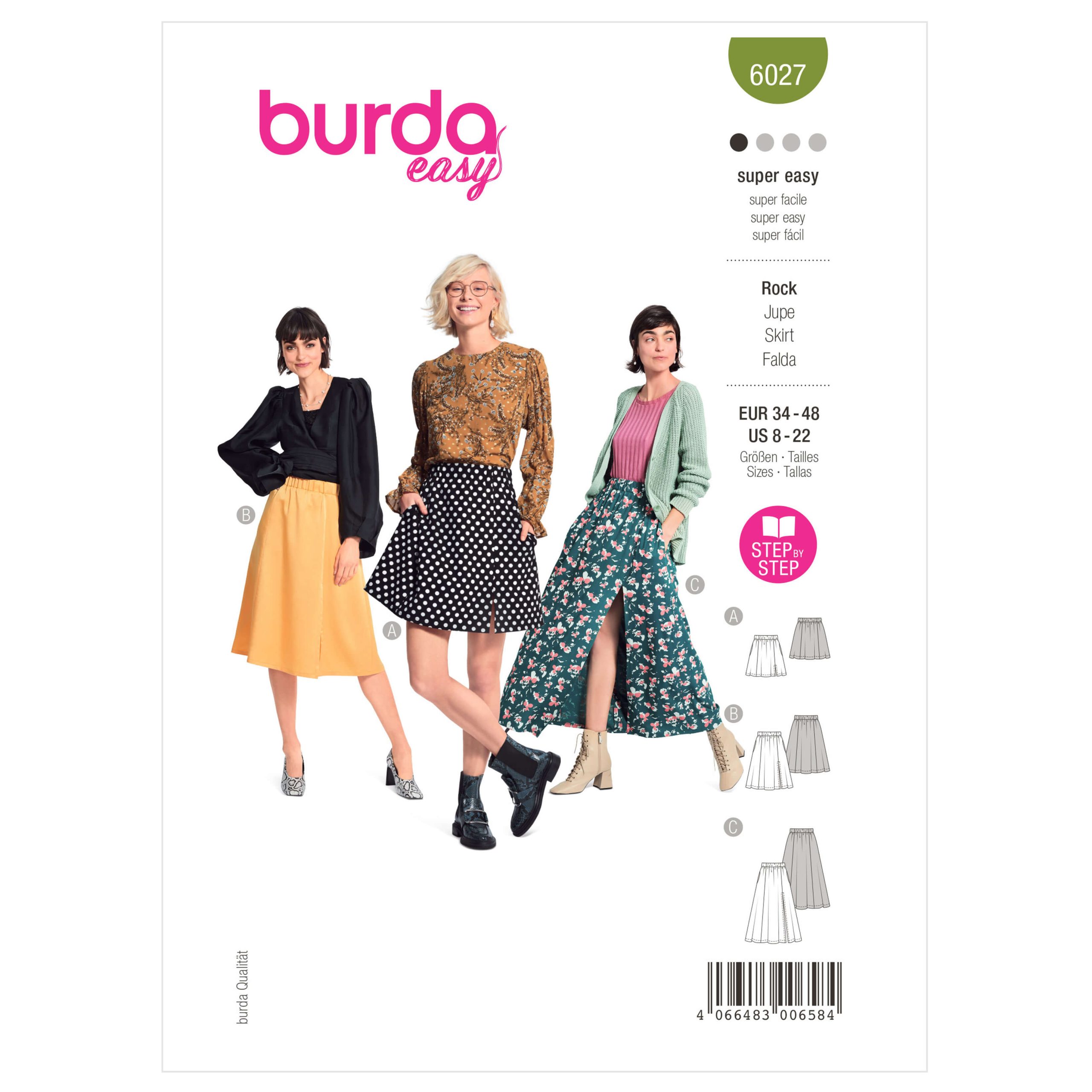 Burda Style pattern B6027 Misses’ Skirt - Sewdirect Australia