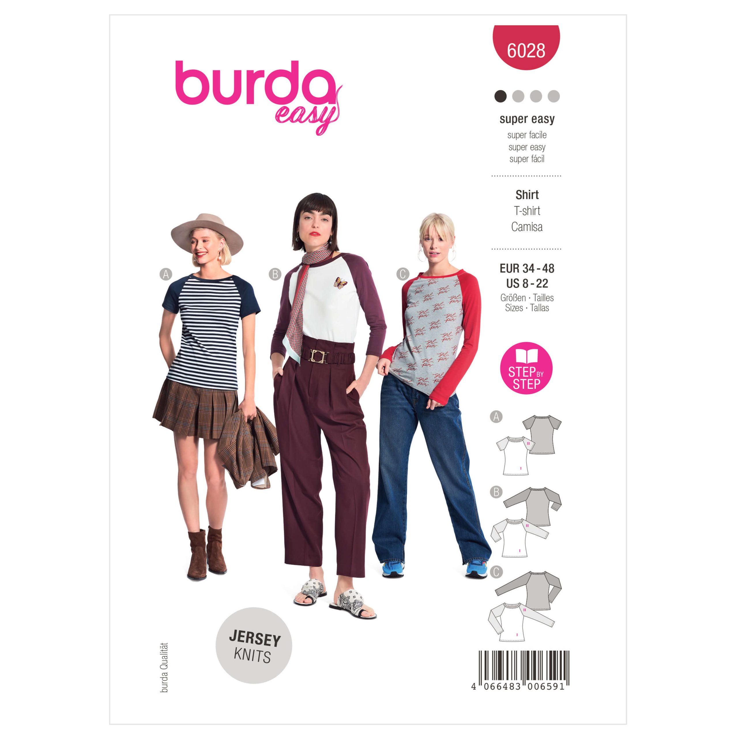 Burda Style pattern B6028 Misses’ Top - Sewdirect Australia