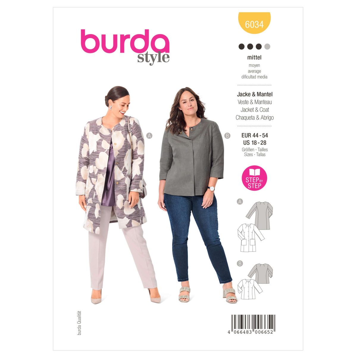 Burda Style pattern B6034 Misses’ Coat and Jacket - Sewdirect Australia