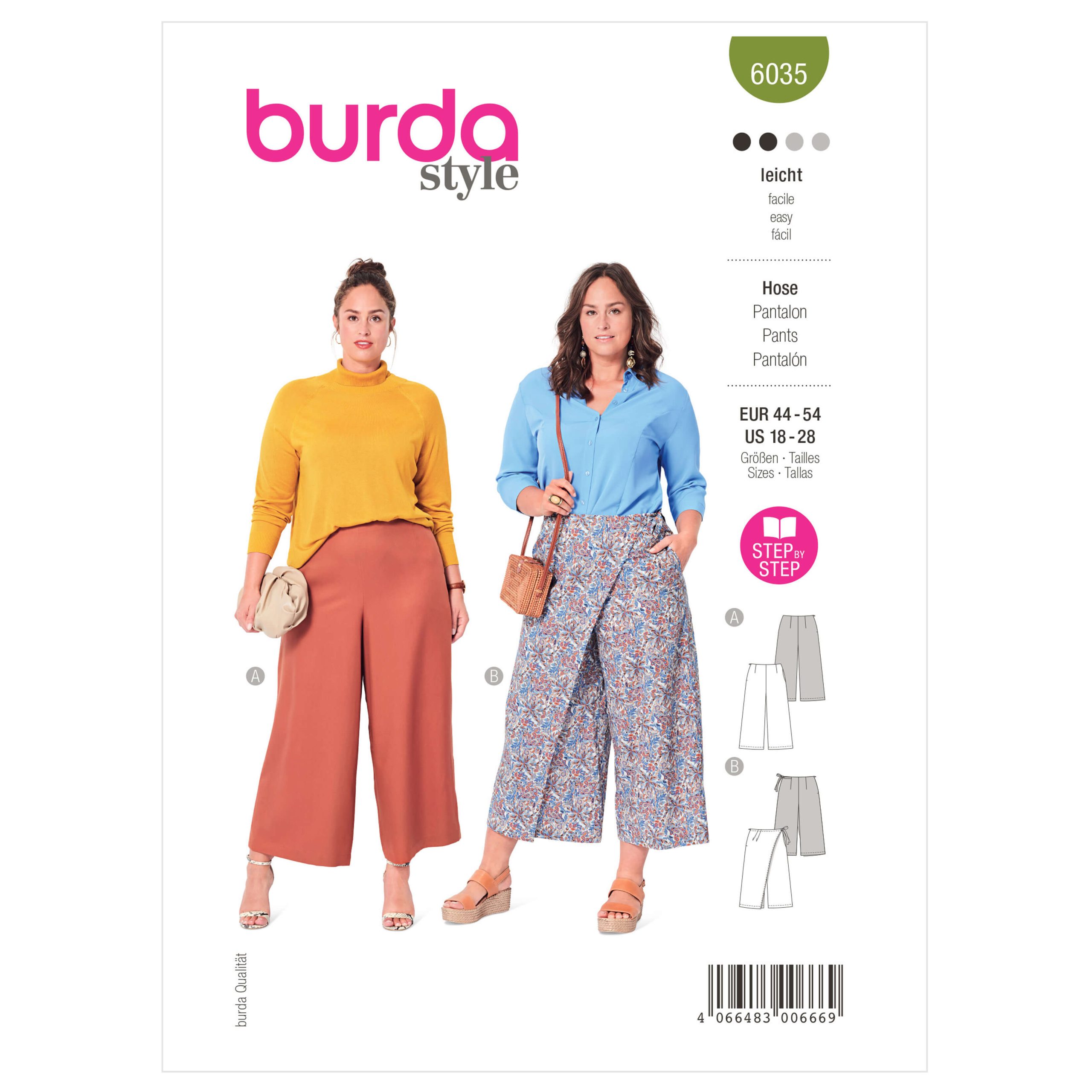 Burda Style pattern B6035 Misses’ Trousers and Culottes - Sewdirect ...