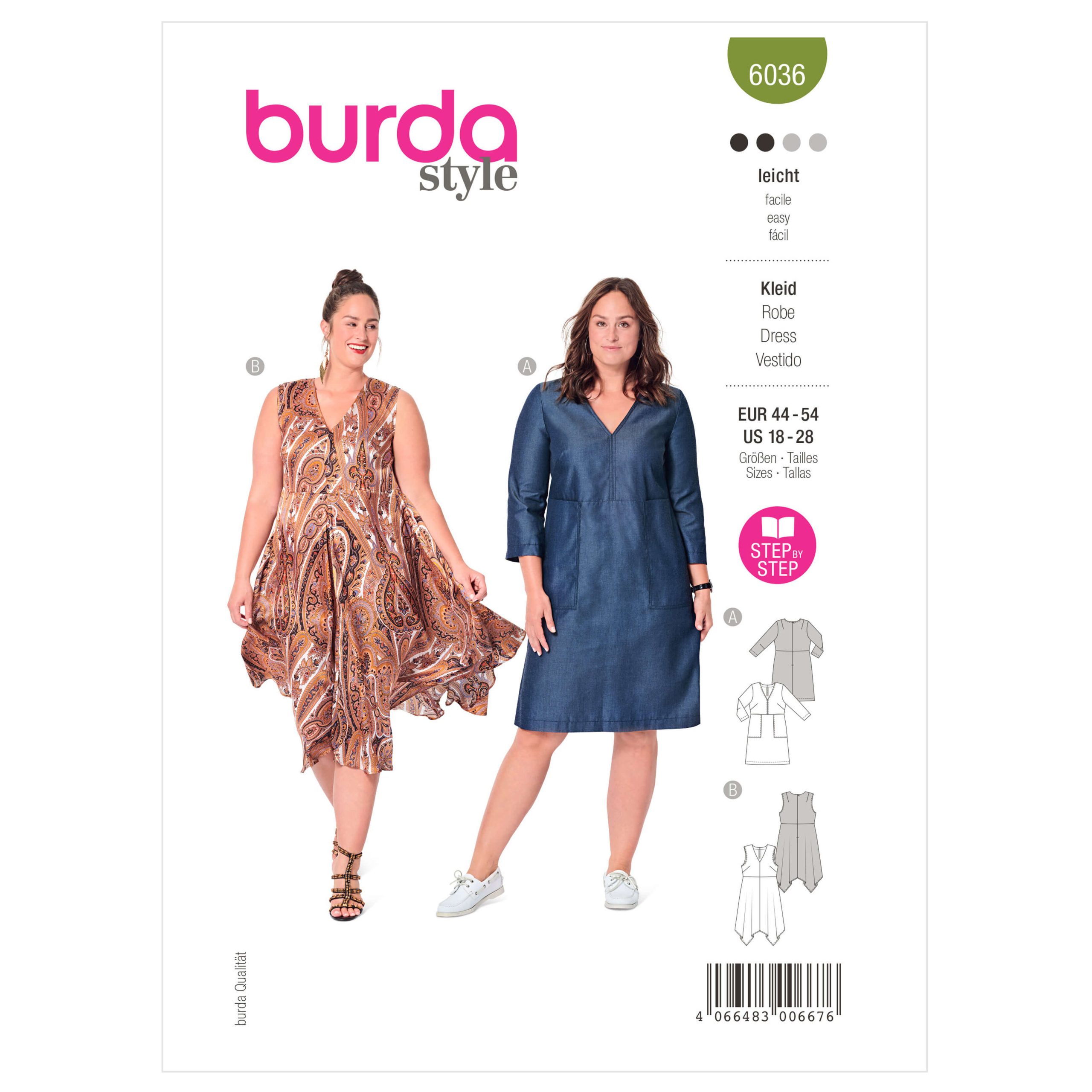 Burda Style pattern B6036 Misses’ Dress - Sewdirect Australia