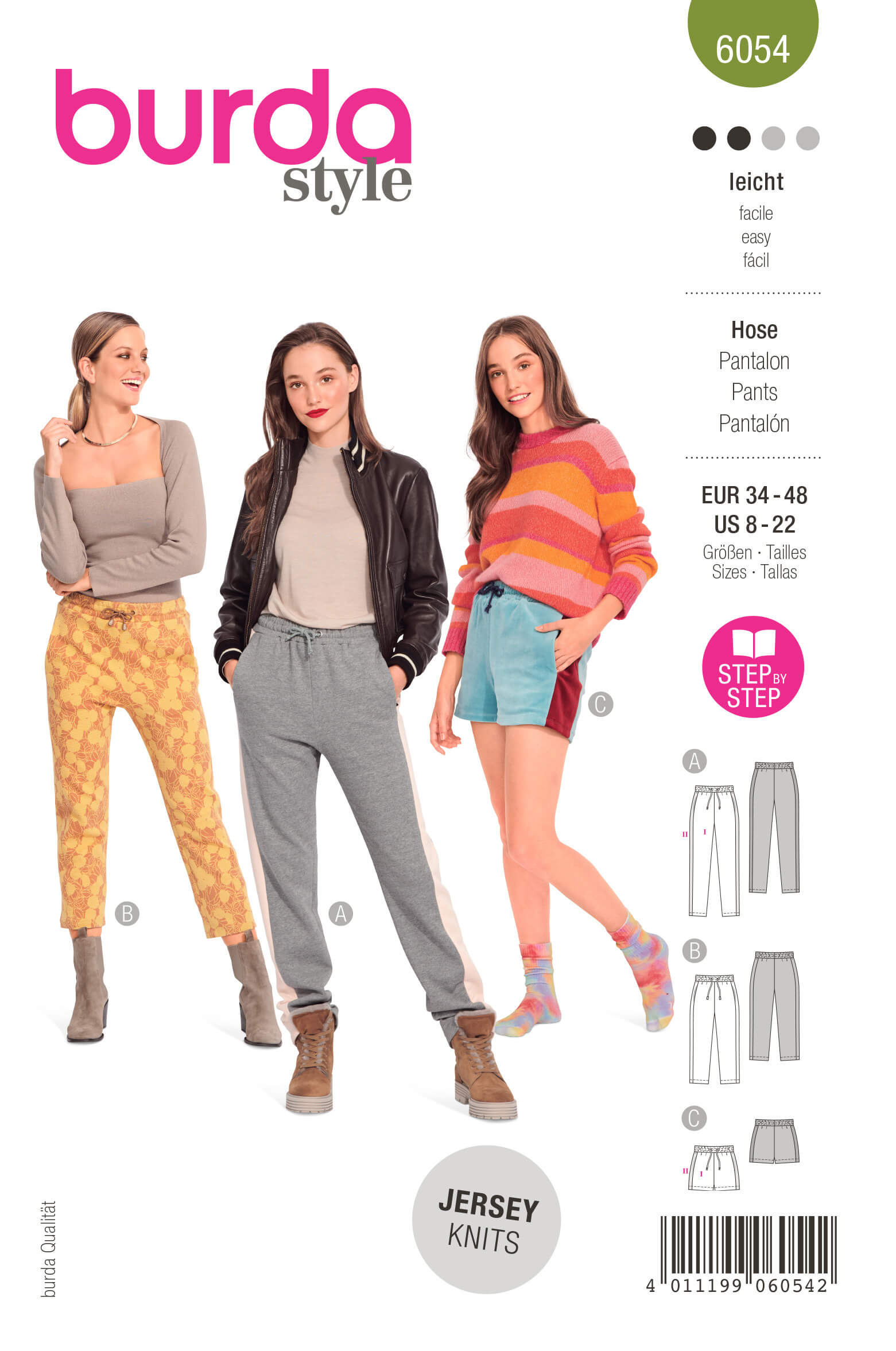 Burda Style pattern B6054 Misses’ Joggers or shorts - Sewdirect Australia