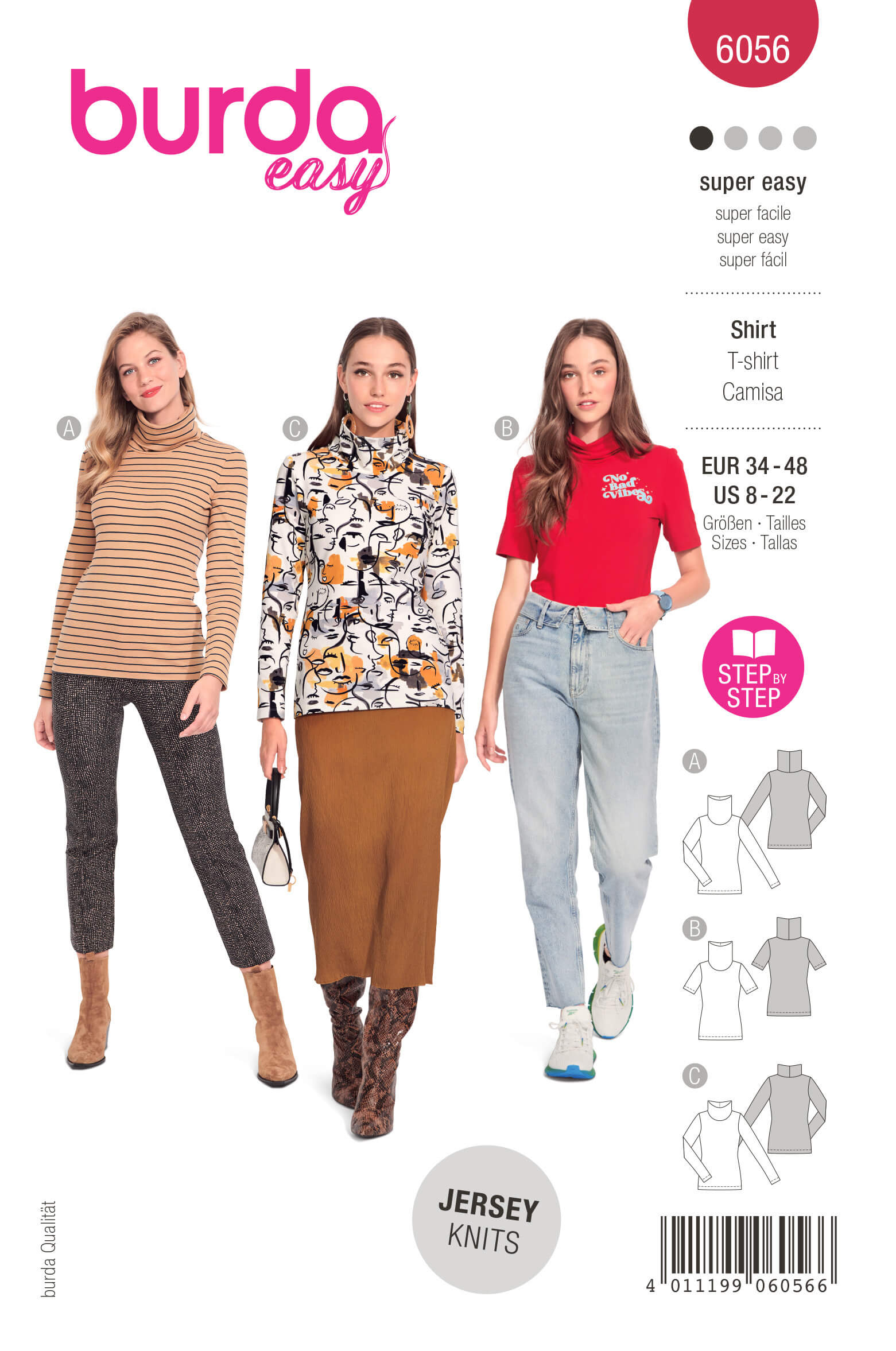 Burda Style pattern B6056 Misses’ Tops - Sewdirect Australia