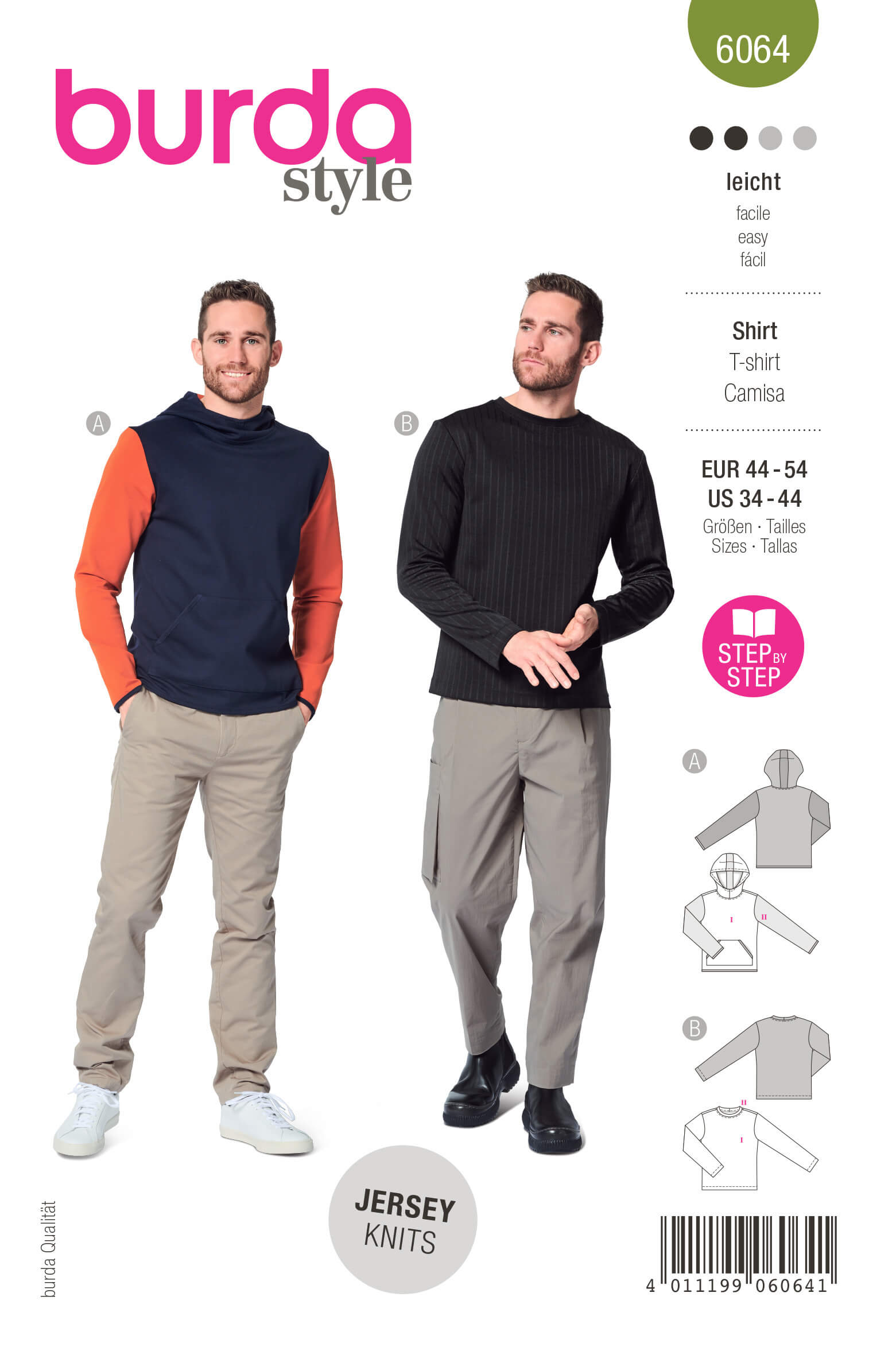 Burda Style pattern B6064 Men’s Classic Sweatshirt - Sewdirect Australia