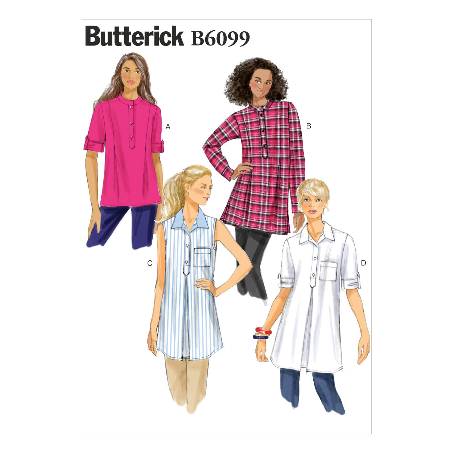 Butterick Sewing Pattern B6099 Misses’ Tunic - Sewdirect Australia