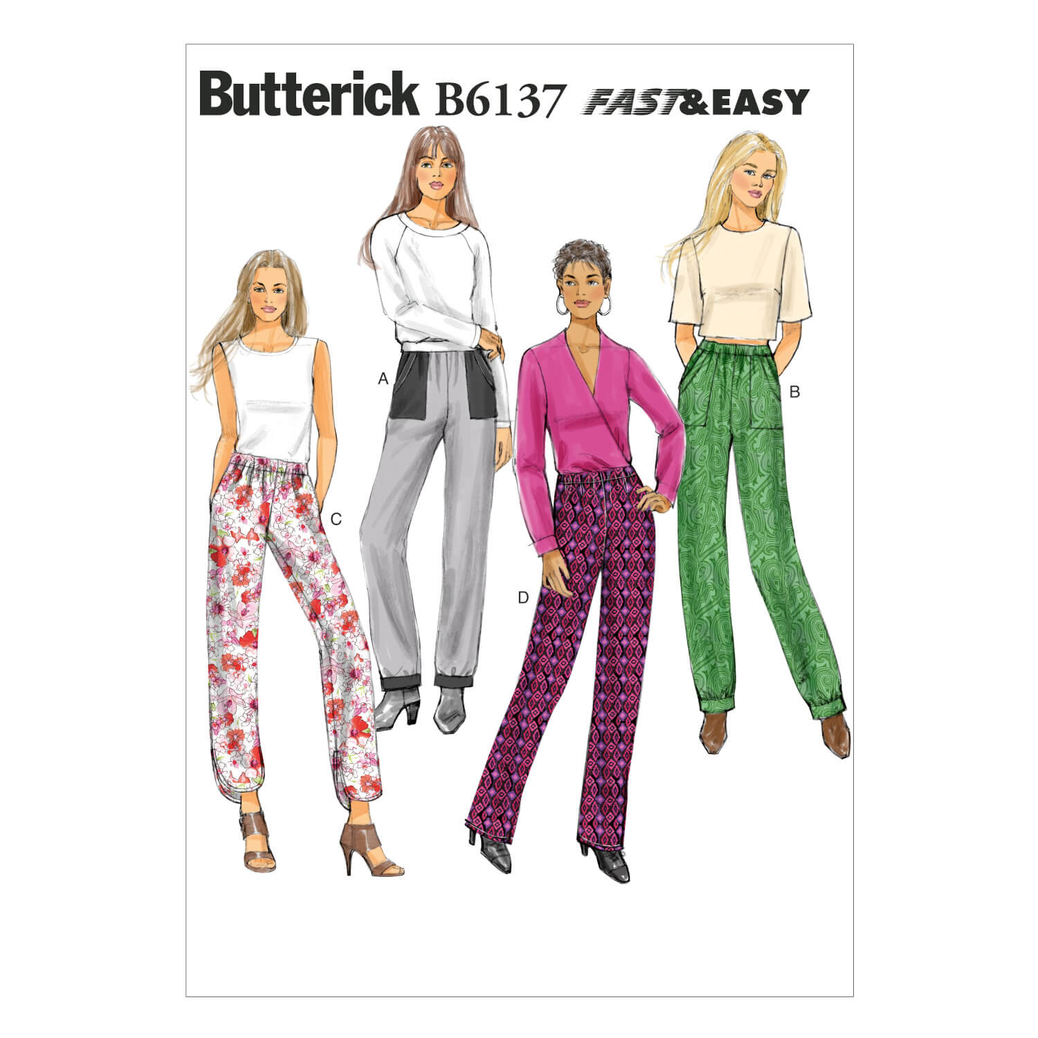 Butterick Sewing Pattern B6137 Misses’ Pants - Sewdirect Australia