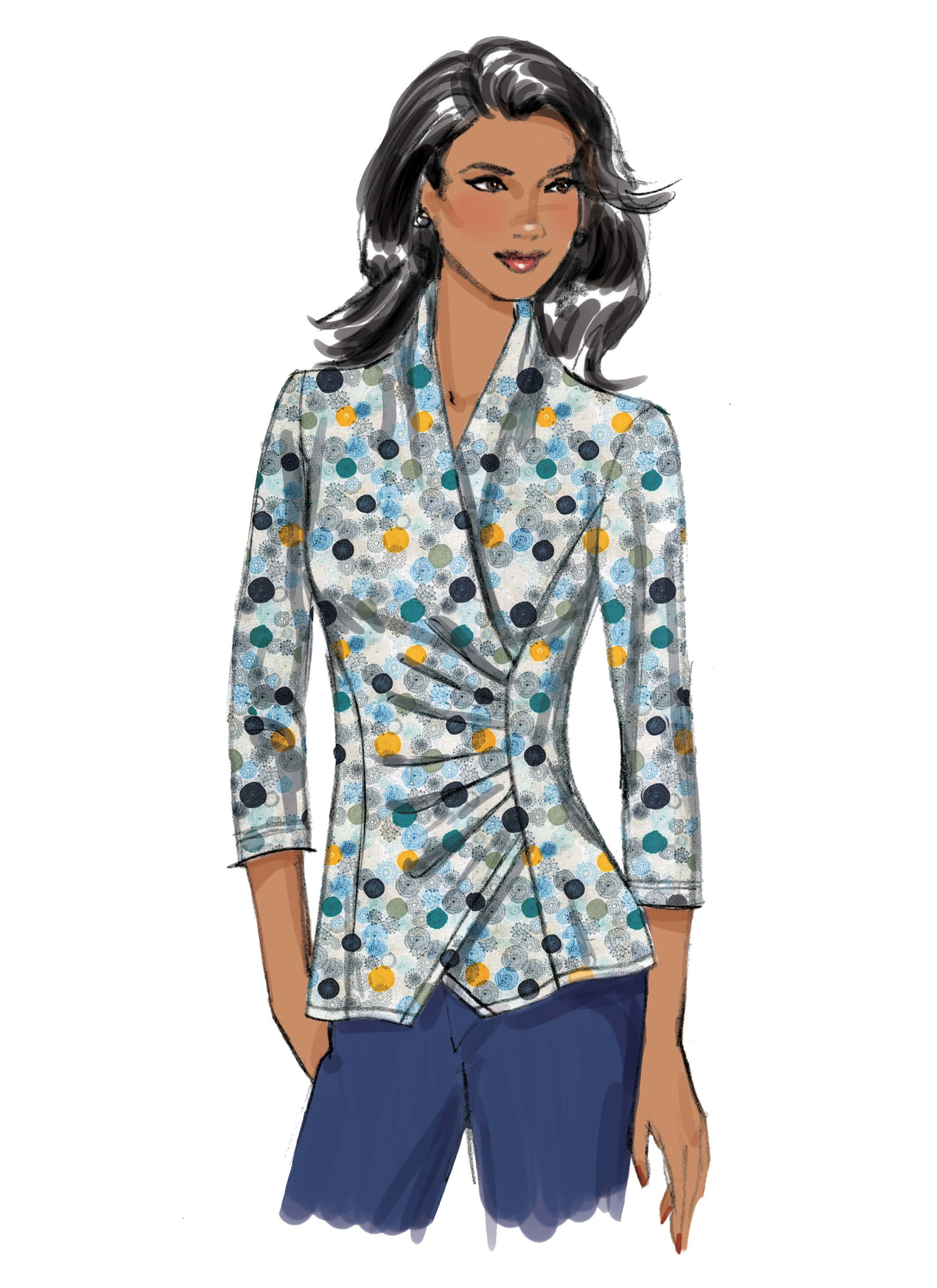 Butterick Sewing Pattern B6517 Misses’ Top with Pleat and Options ...