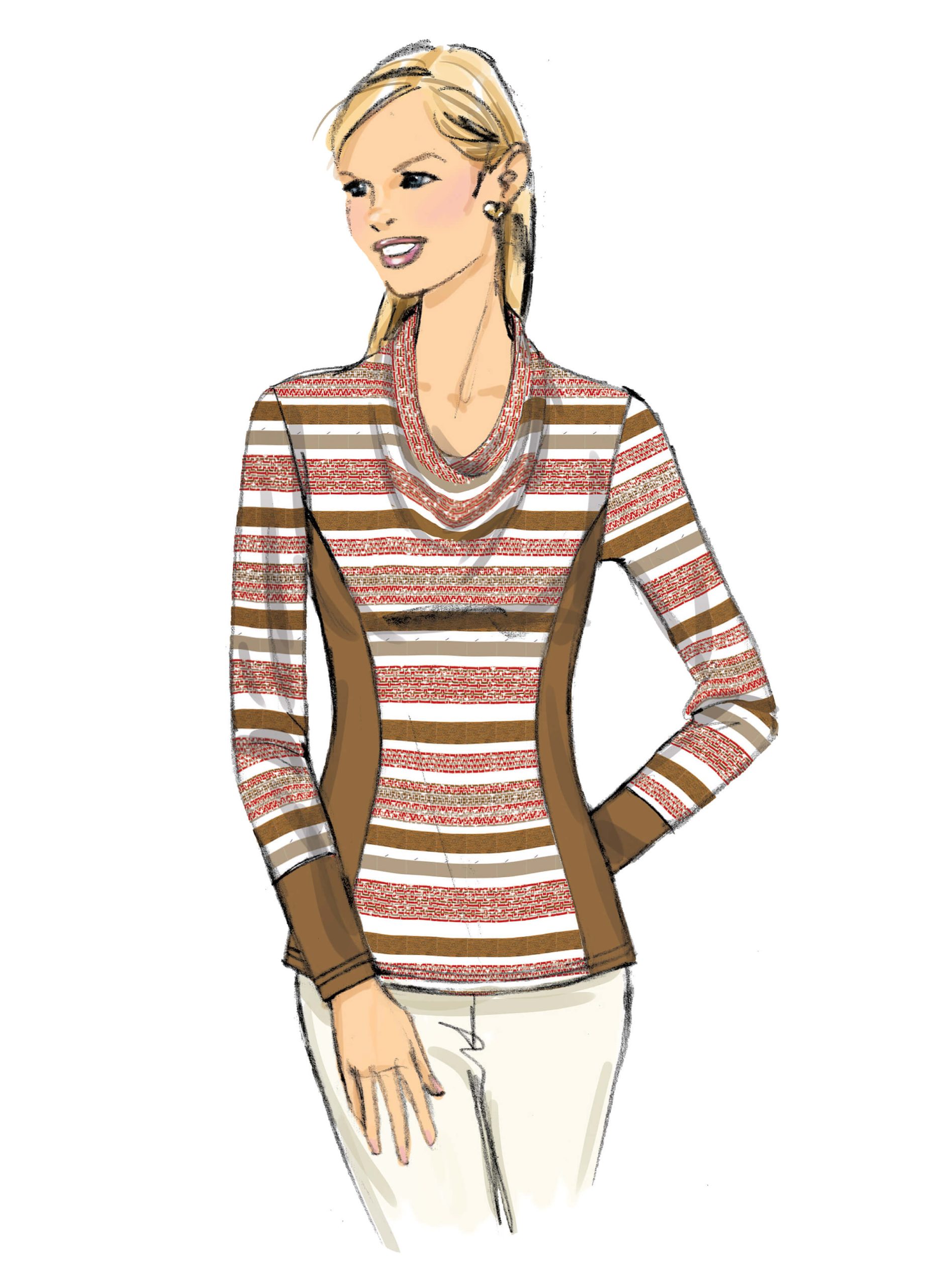 Butterick Sewing Pattern B6517 Misses’ Top with Pleat and Options ...