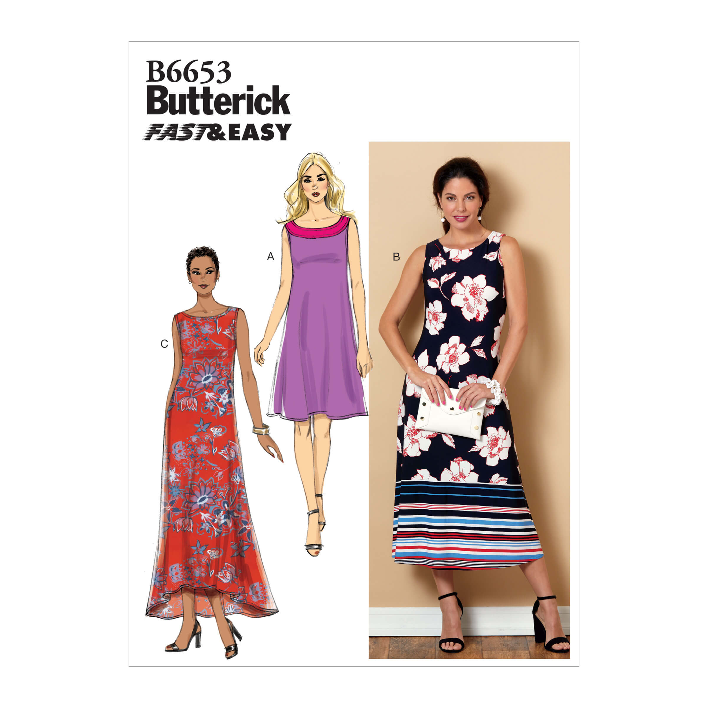 Butterick Sewing Pattern B6653 Misses’ Dress - Sewdirect Australia
