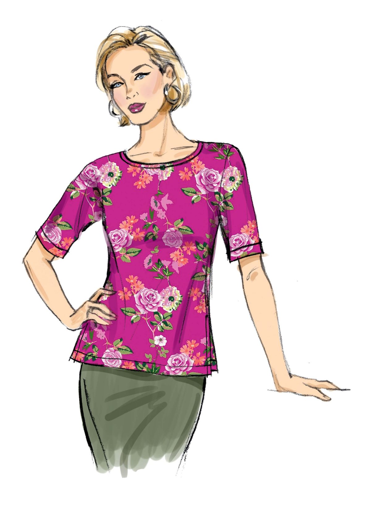 Butterick Sewing Pattern B6874 Misses’ Knit Tops - Sewdirect Australia