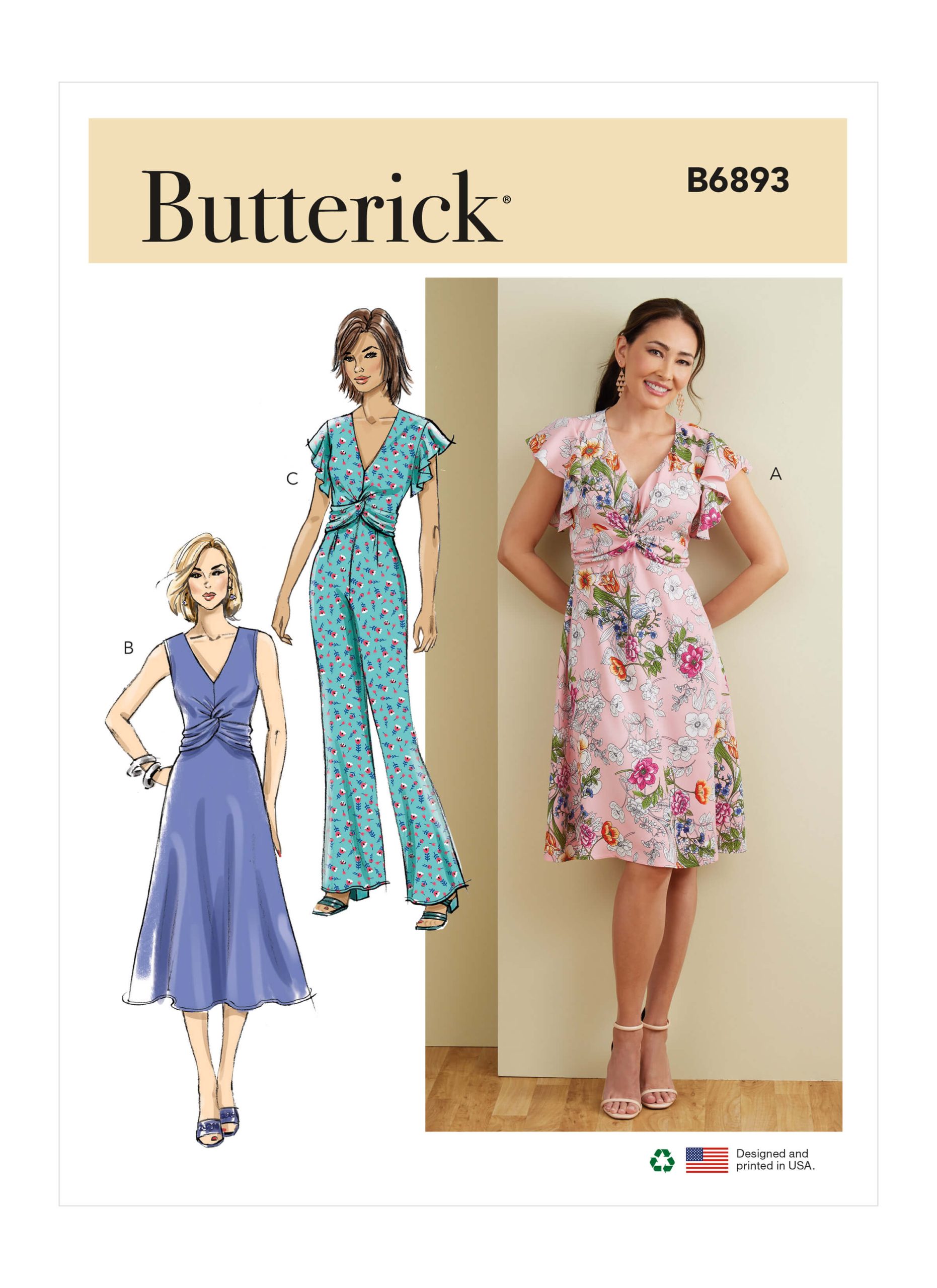 Butterick Sewing Pattern B6893 Misses’ Dress and Jumpsuit - Sewdirect ...
