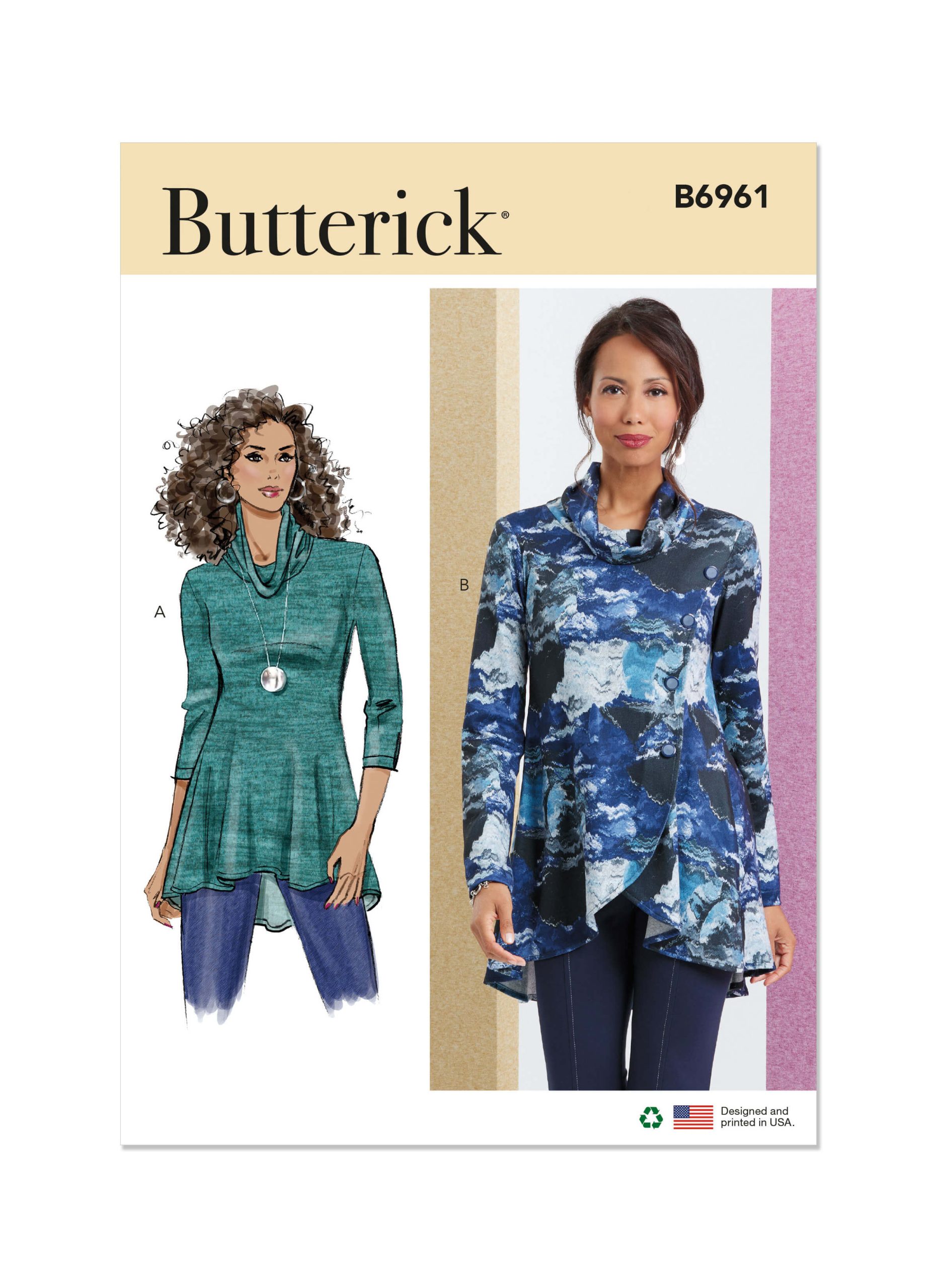 Butterick Sewing Pattern B6961 Misses’ Knit Tops - Sewdirect Australia